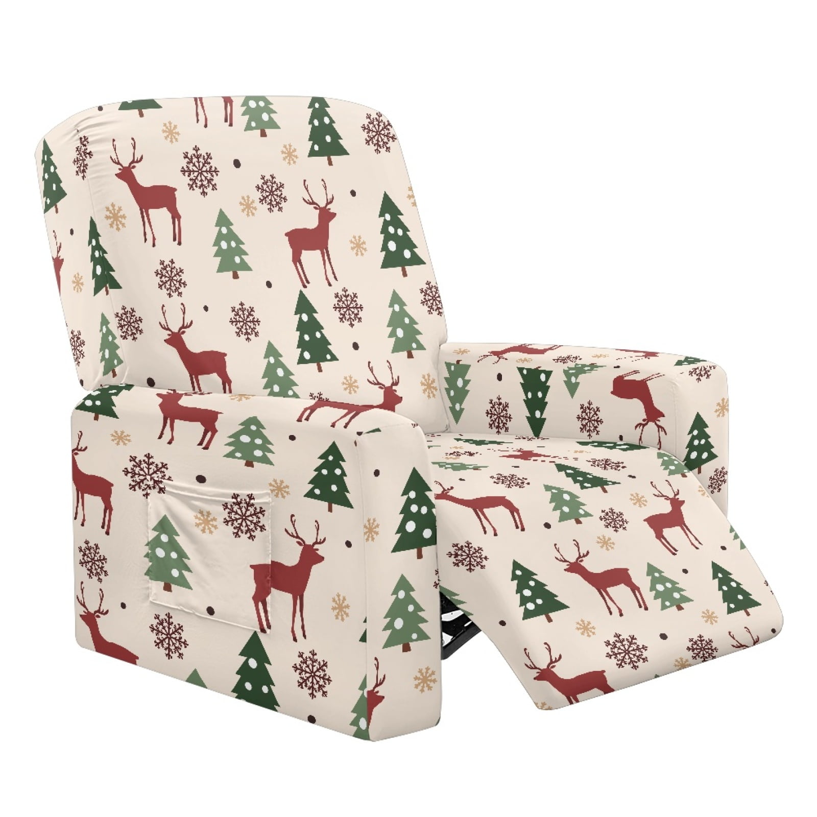 Renewold Reindeer Oversized Recliner Cover Stay in Place Christmas Tree ...
