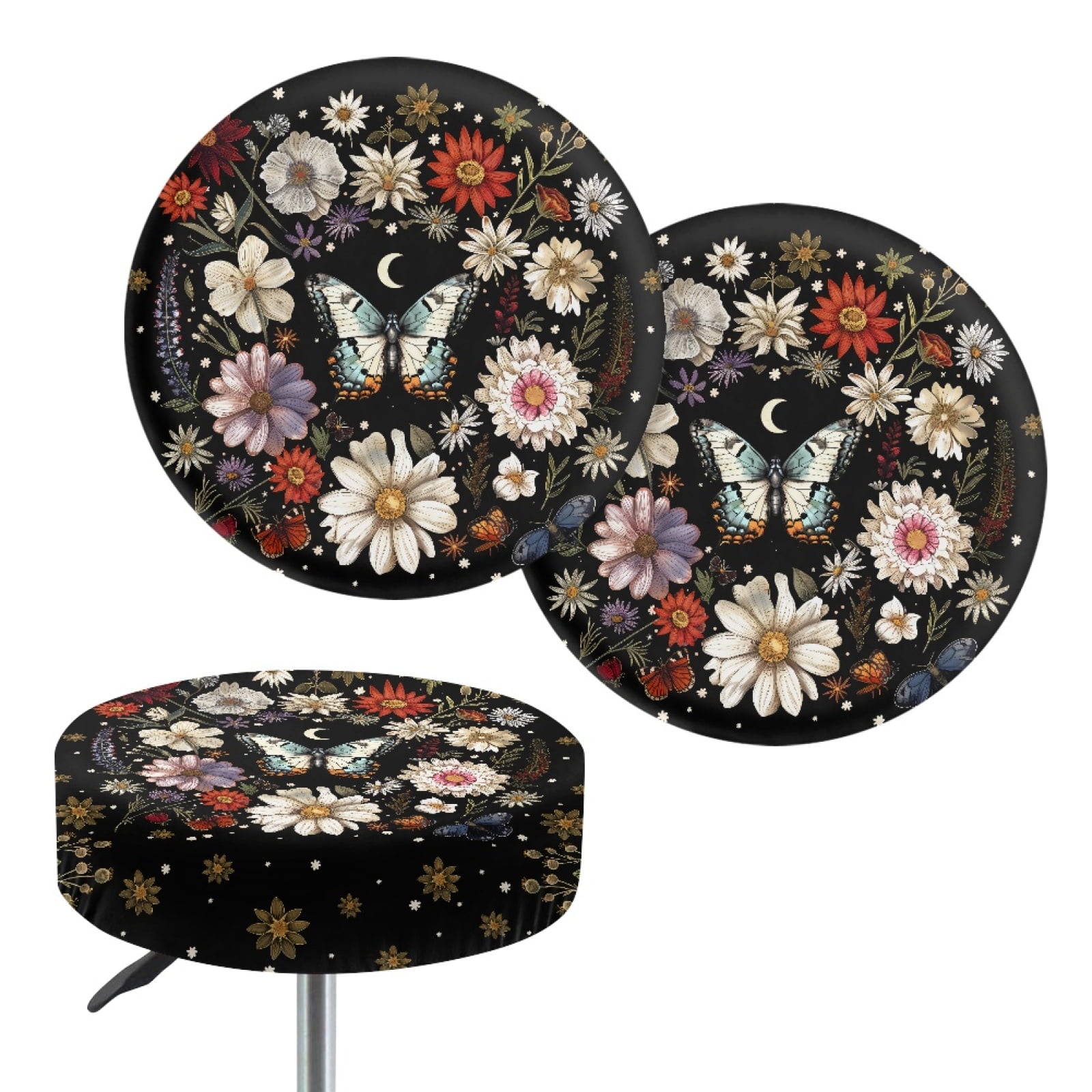 Renewold Round Stool Covers 14-16 Inch Stretch Bathroom Vanity Seat ...