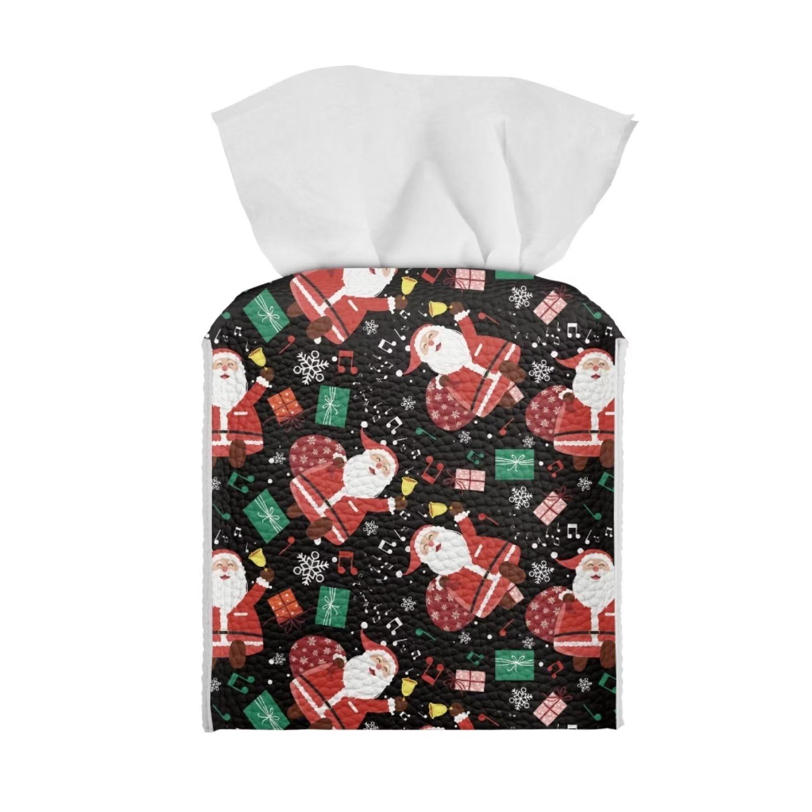 Renewold Santa Snowflake Square PU Leather Tissue Box Cover Christmas ...