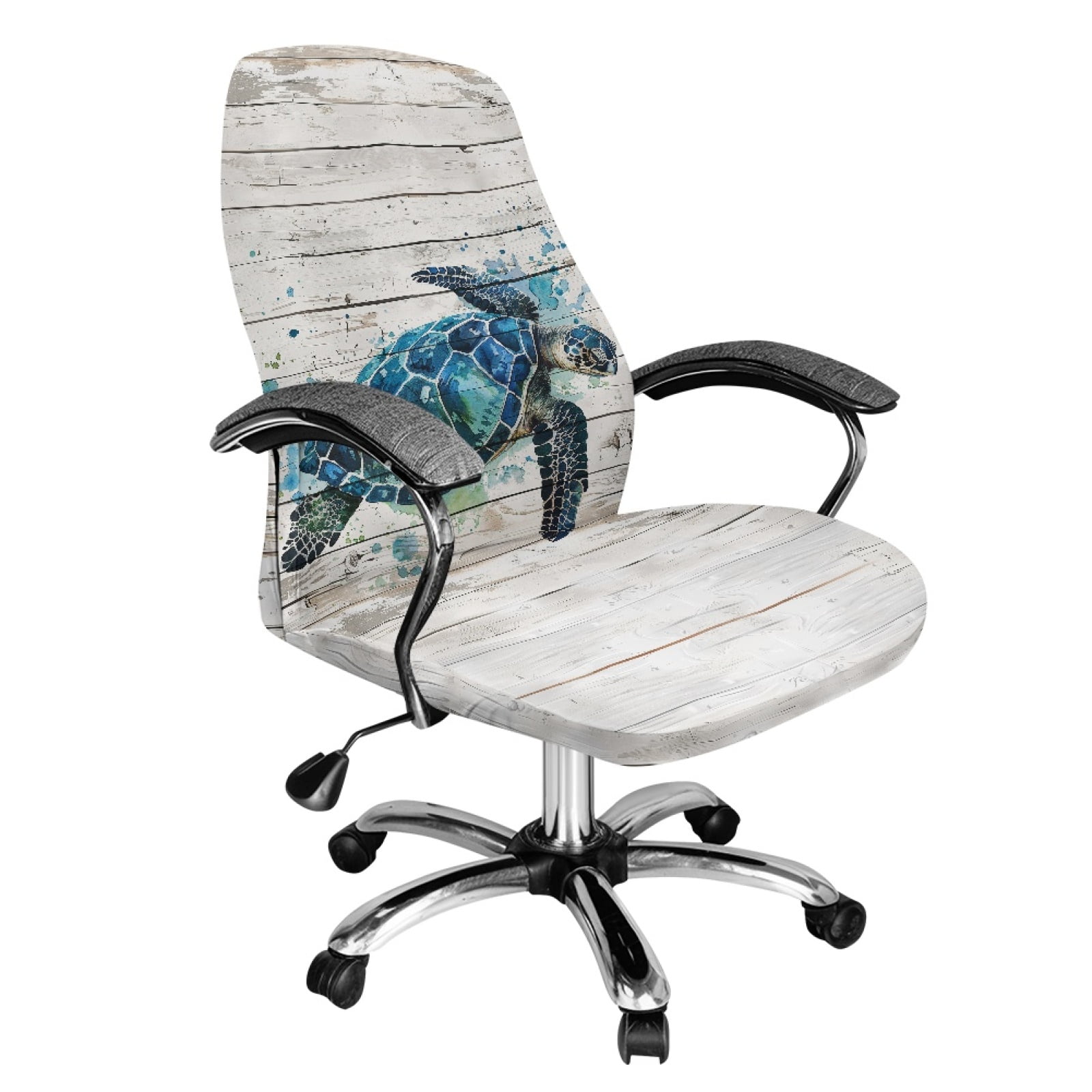 Renewold Sea Turtle Wood Grain Office Chair Cover Universal Computer ...
