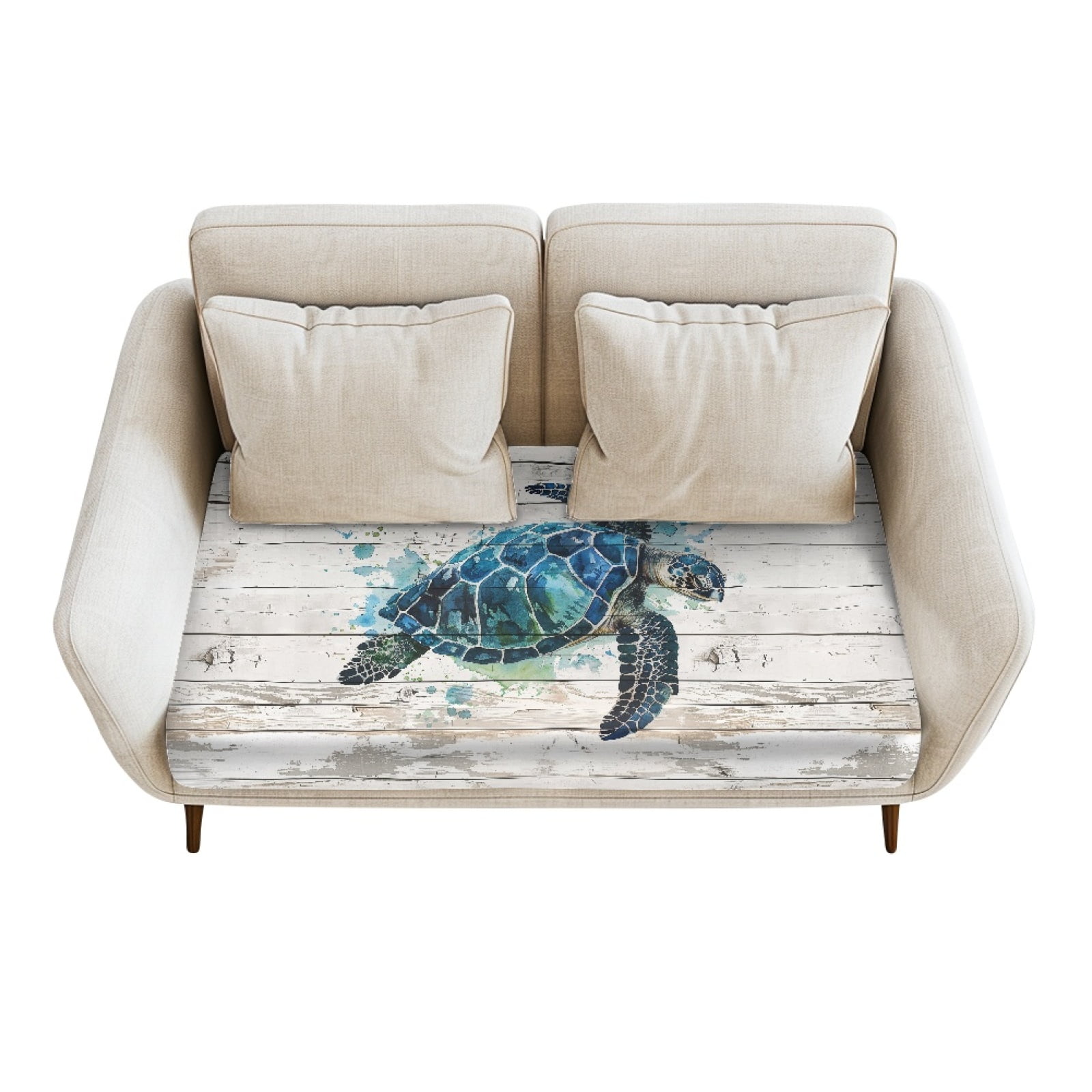 Renewold Sea Turtle Wood Grain Sofa Seat Slipcover Stretch Couch ...