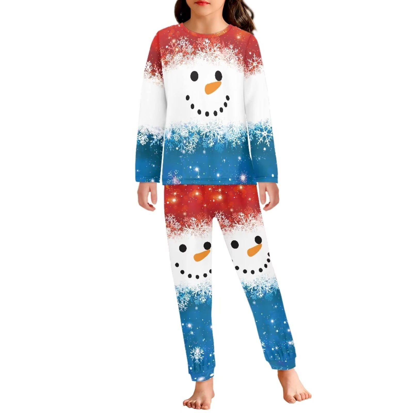 Renewold Skin Friendly Casual Home Sleepwear Set Cute Christmas Red ...