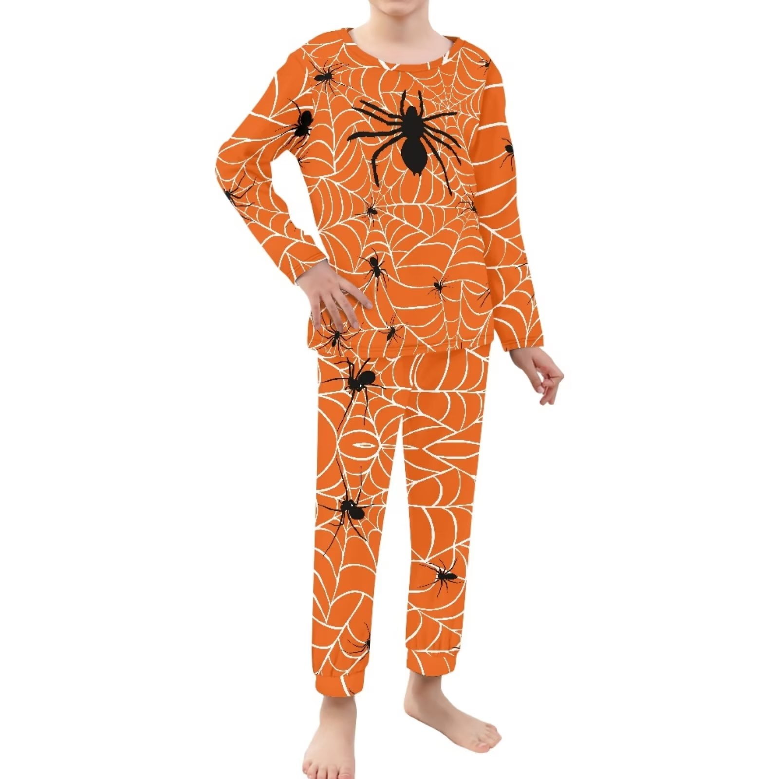 Renewold Spider Web Pajamas for Girls or Boys 5-6T Casual Crew Neck ...