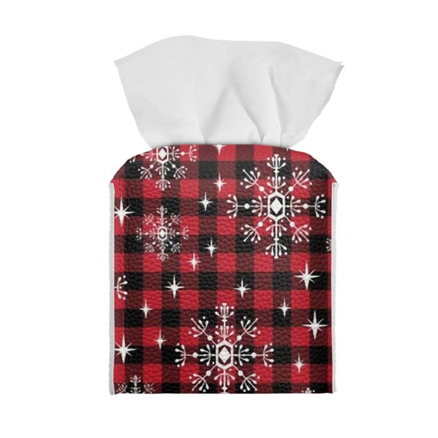 Renewold Sturdy and Stylish Tissue Box Holder Christmas Snowflake PU ...