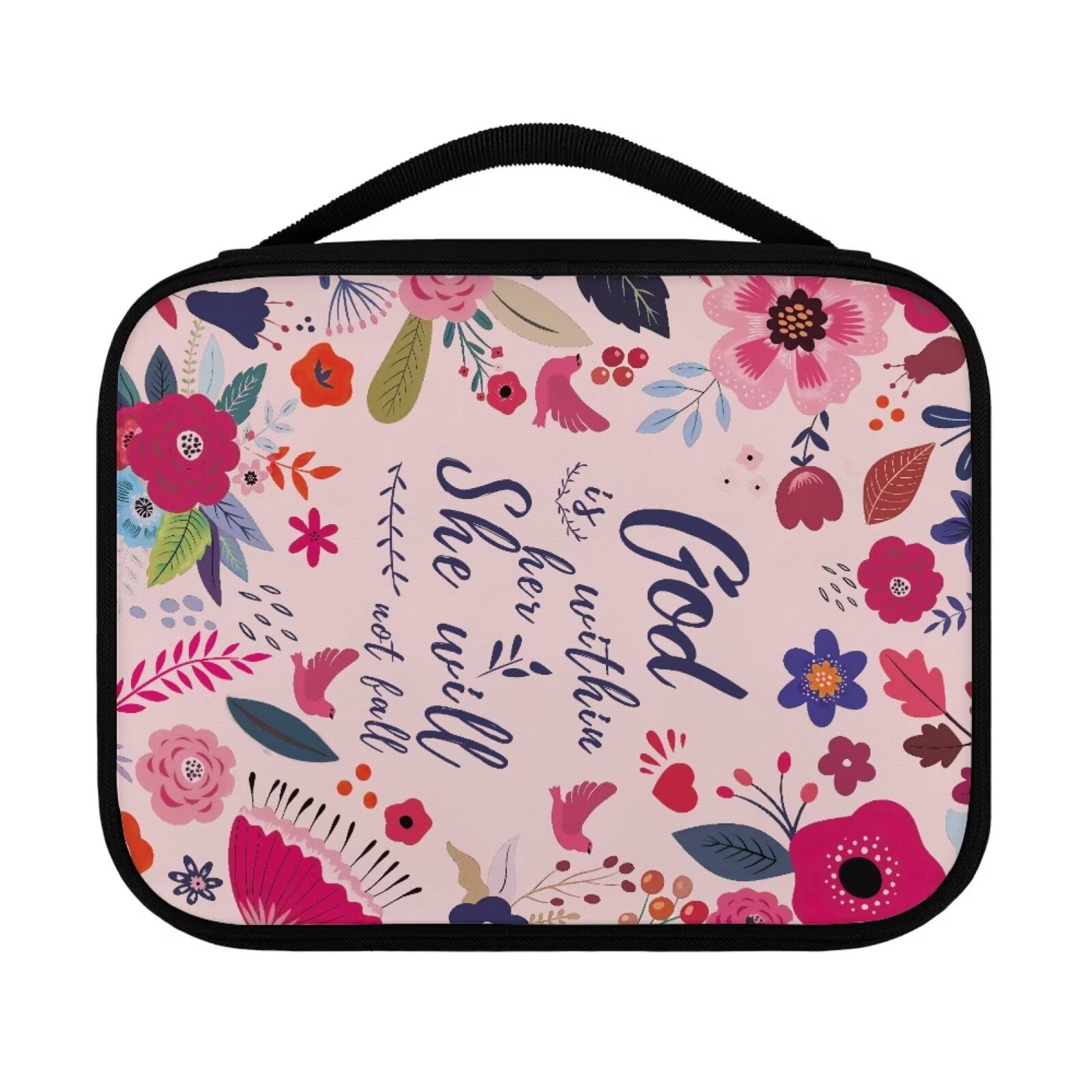 Renewold Stylish Bible Cases for Girls Floral Women Cosmetic Bag Daily ...