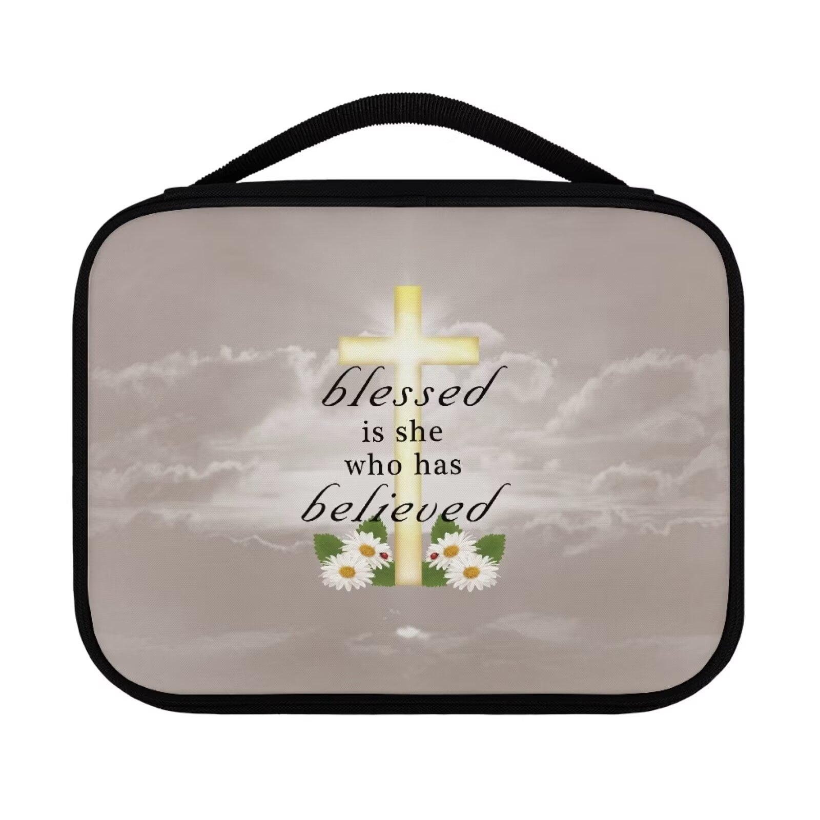Renewold Stylish Cross Bible Case for Men Women Daisy Bible Bag with ...