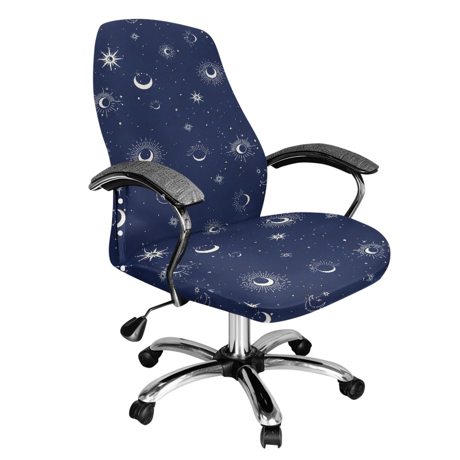 Renewold Sun Moon Star Navy Blue Stretchable Office Chair Cover for ...