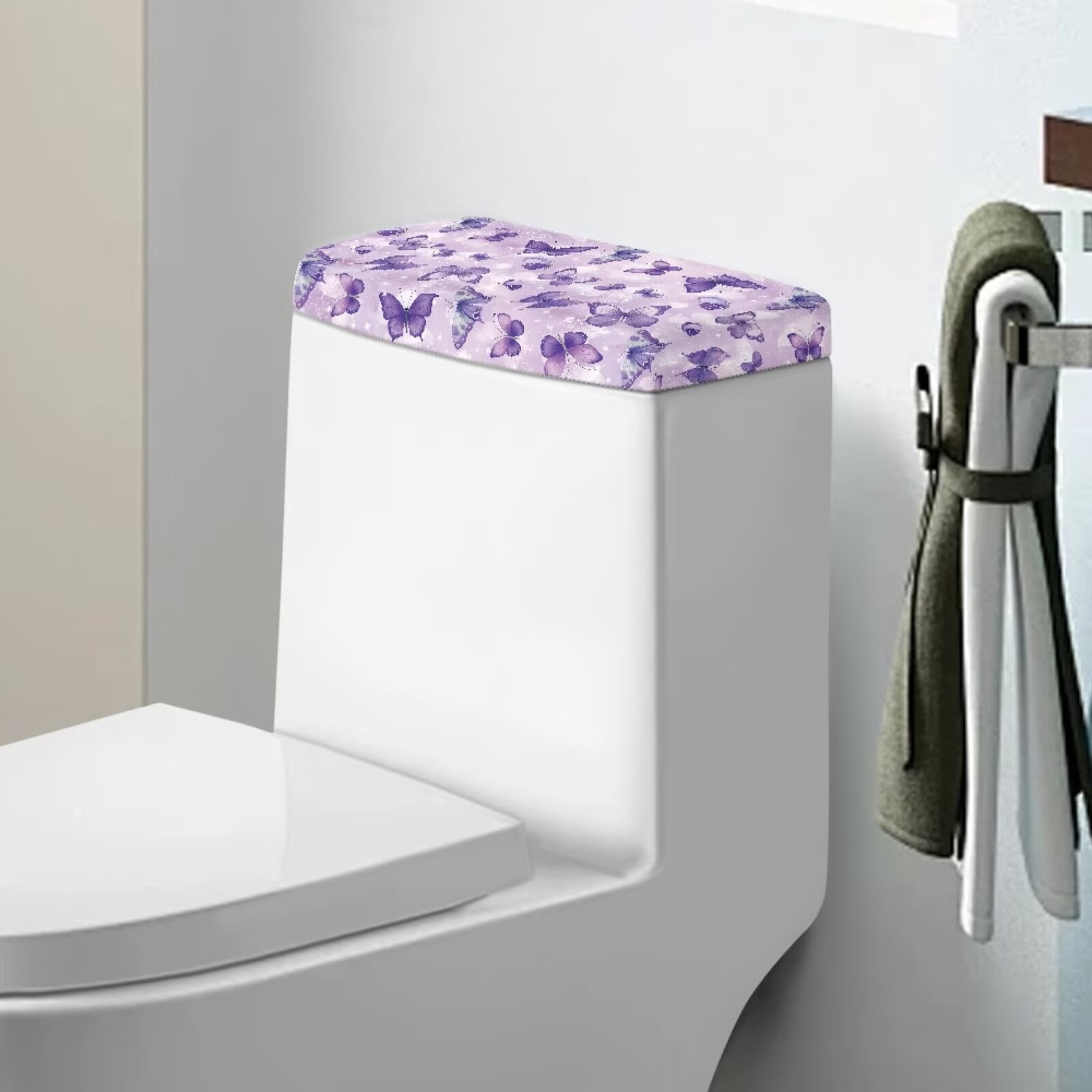 Renewold Toilet Tank Lid Cover Elastic Dust-proof Toilets Top Cover ...