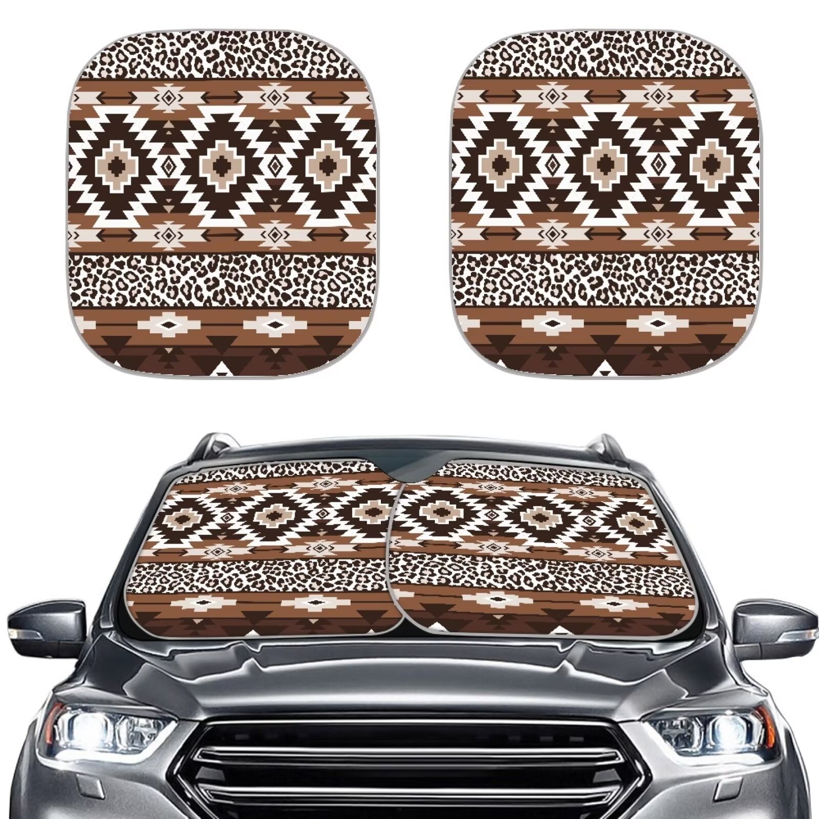 Renewold Universal Fit Car Windshield Sun Shade Gemoetric Aztec Ethnic ...