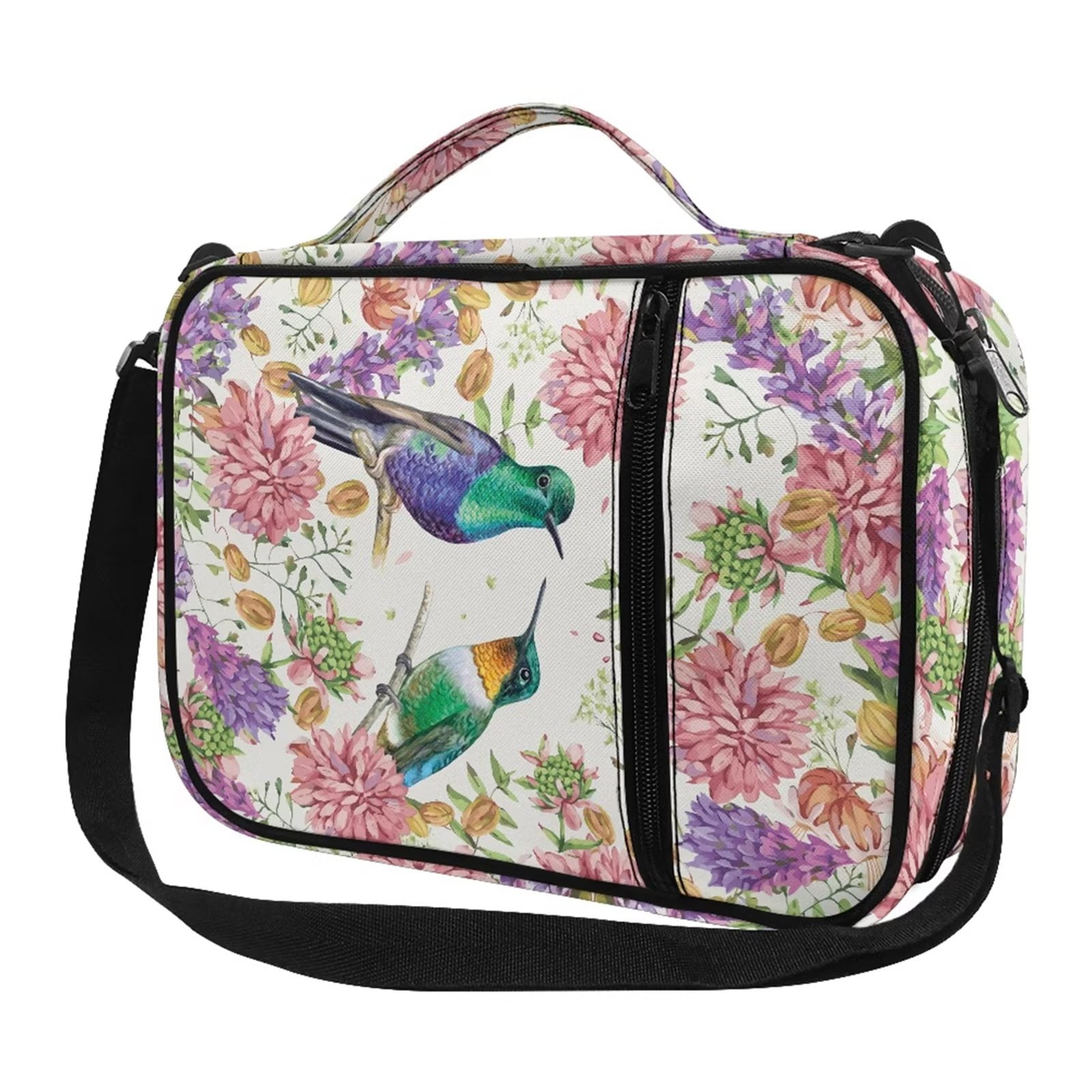 Renewold Women Bible Case with Shoulder Strap for Women Hummingbird Hibiscus Flowers Multi ...