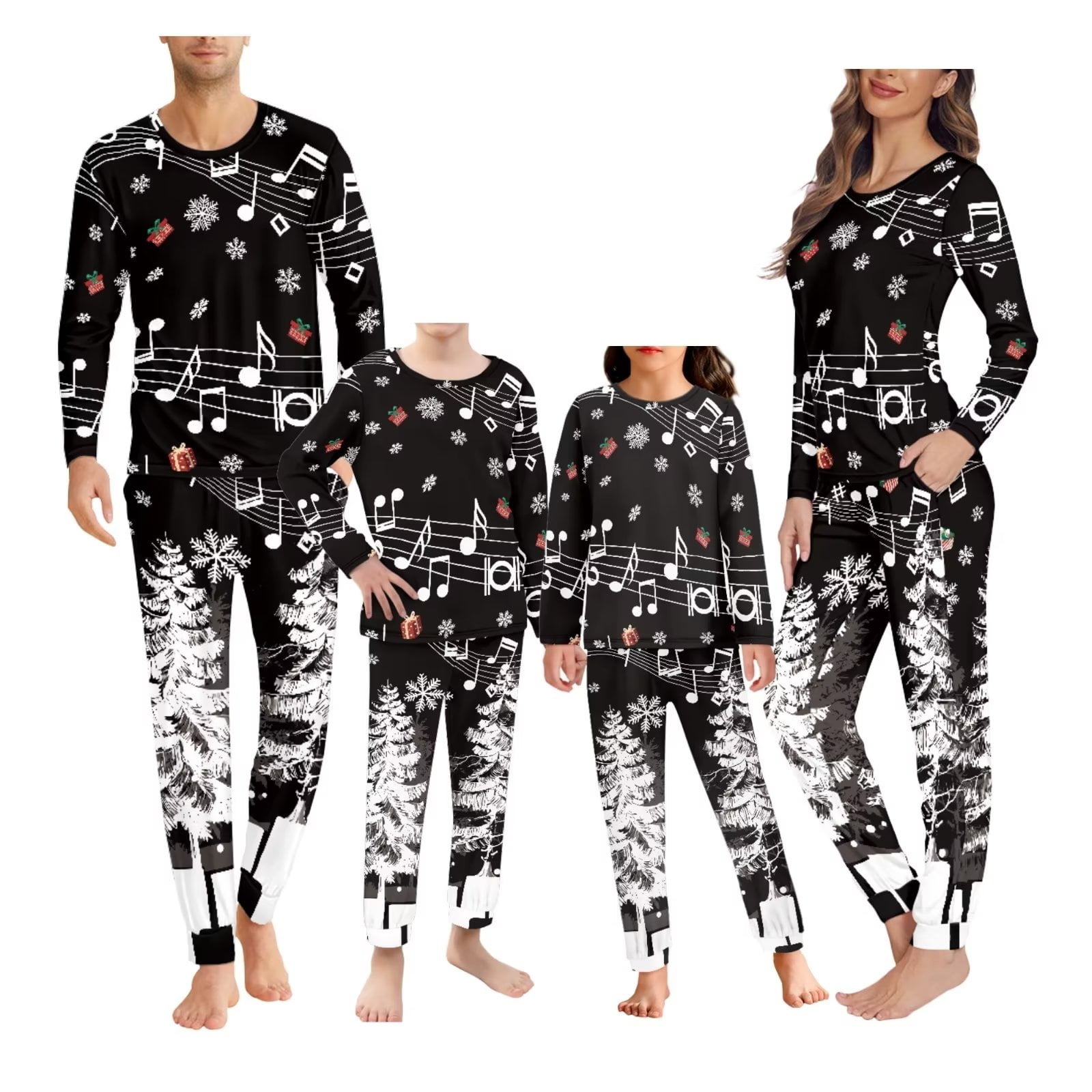 Renewold Xmas Trees Music Notes Pajamas Set for Family Christmas Gifts ...