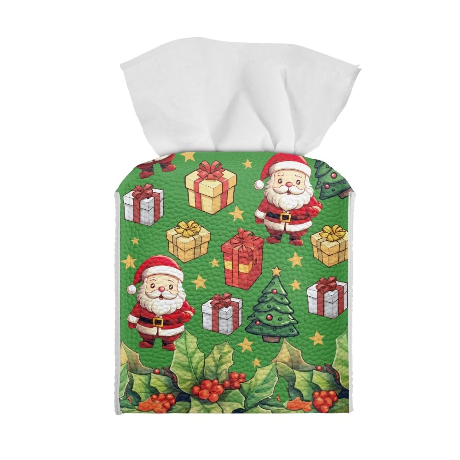 Renewold Xmas Trees Poinsettia Tissue Box Cover Accessories Restaurant ...