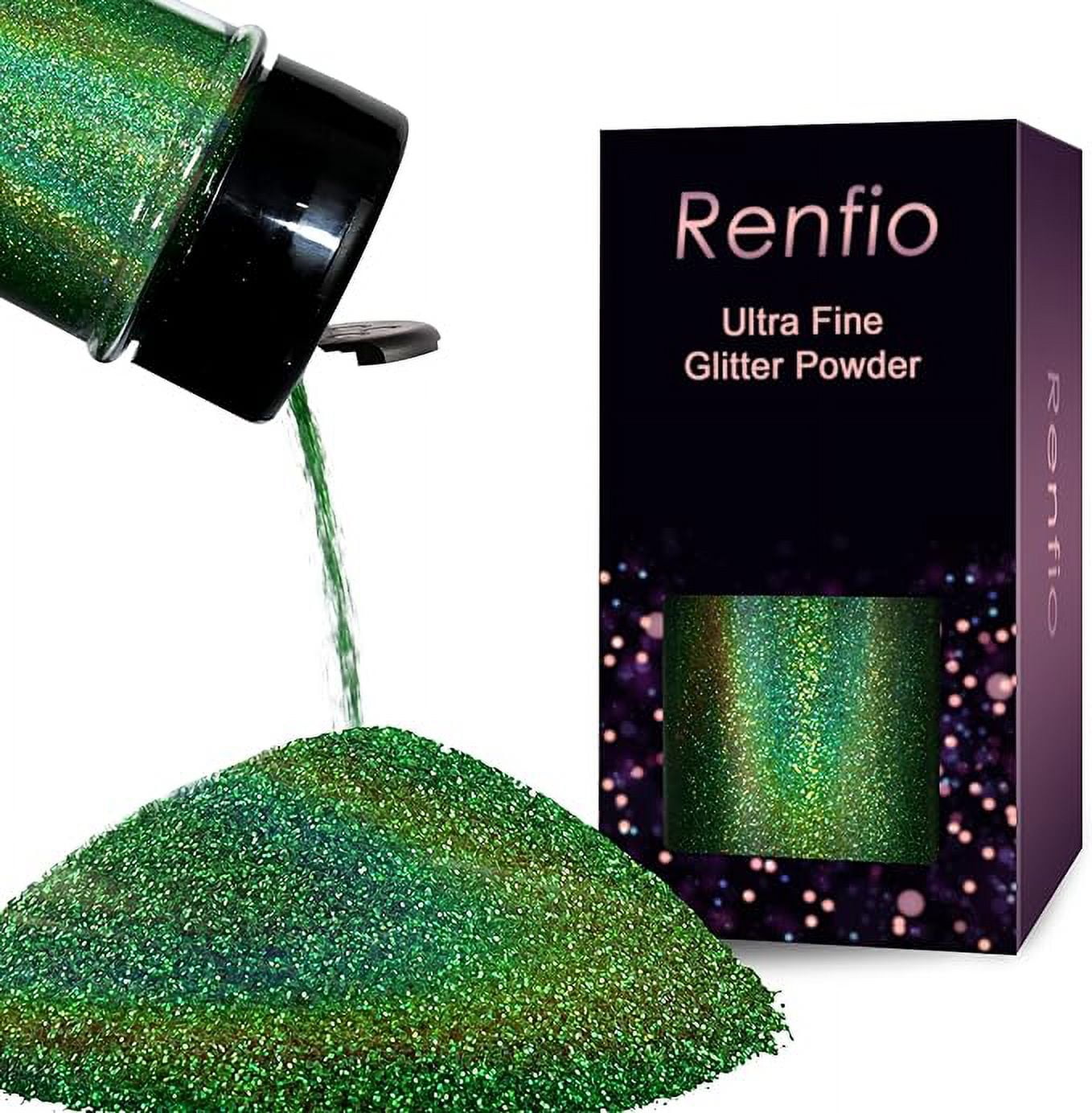Renfio Holographic Ultra Fine Glitter Powder Metallic Resin Glitter 1. ...