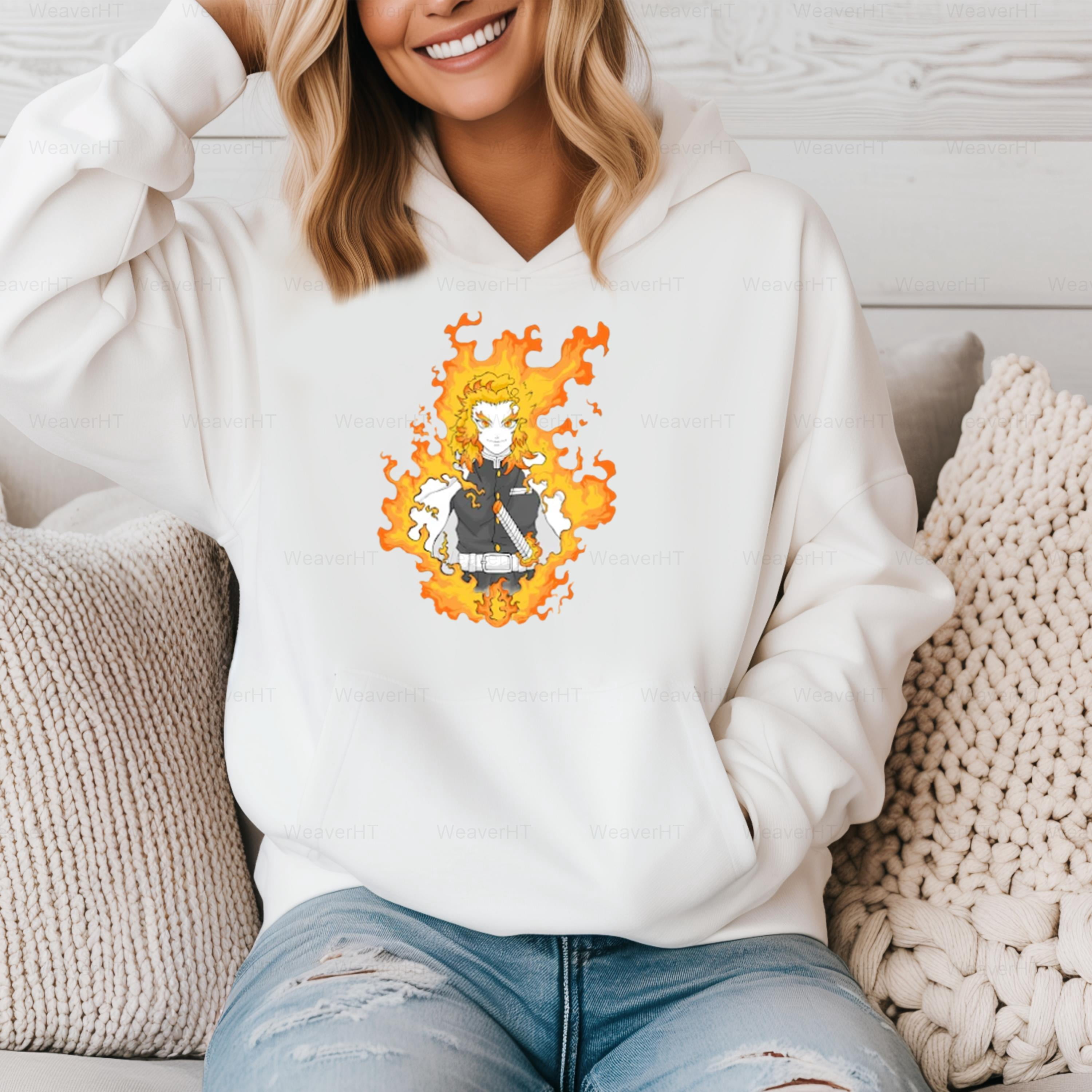 Rengoku Hoodiewith anime warrior look and fiery battle energy - Walmart.com