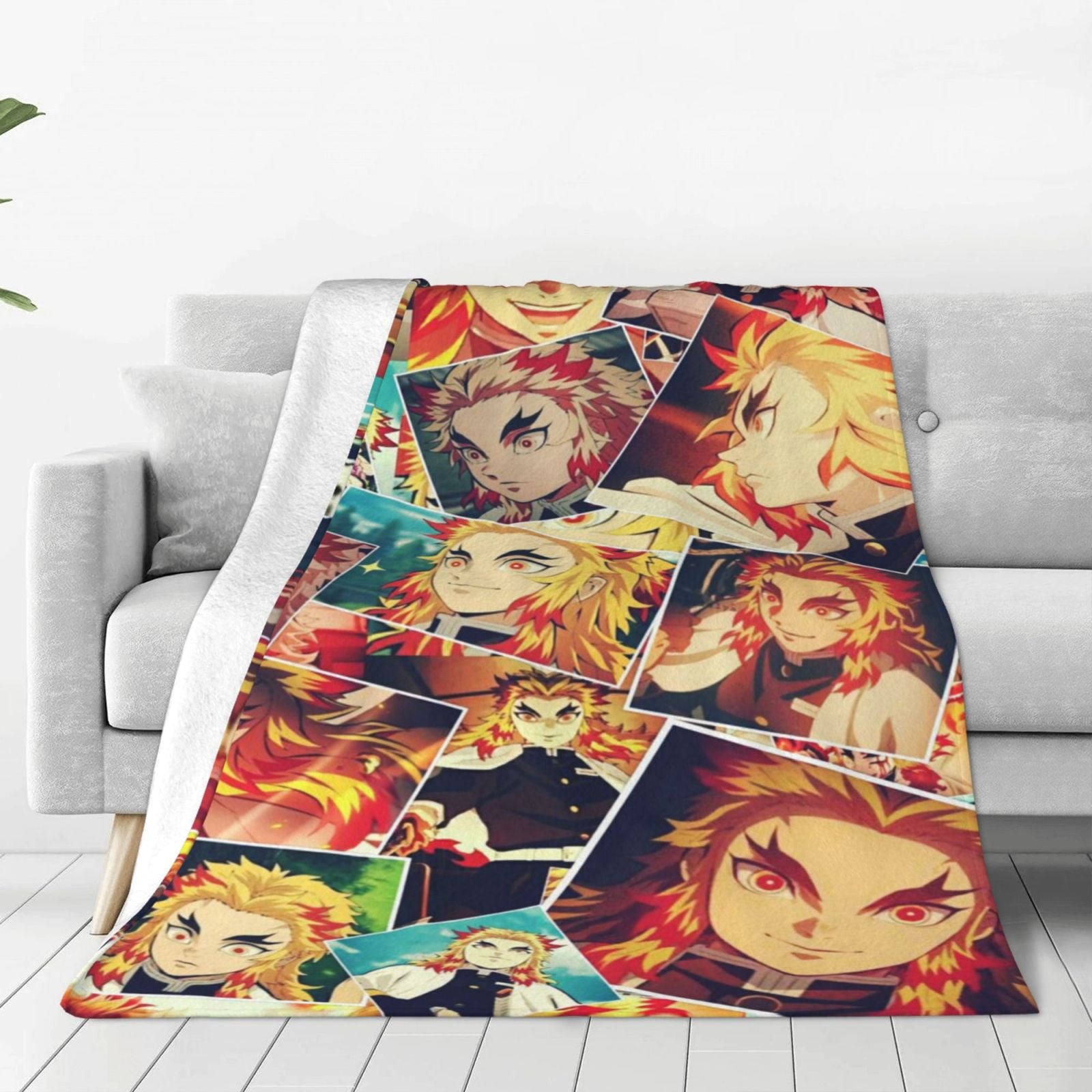 Rengoku Kyoujurou Soft Cozy Fleece Throw Blanket Plush Lightweight Warm ...