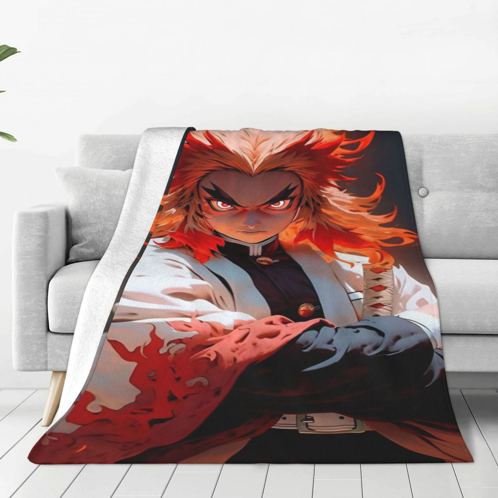 Rengoku Kyoujurou Soft Cozy Fleece Throw Blanket Plush Lightweight Warm ...