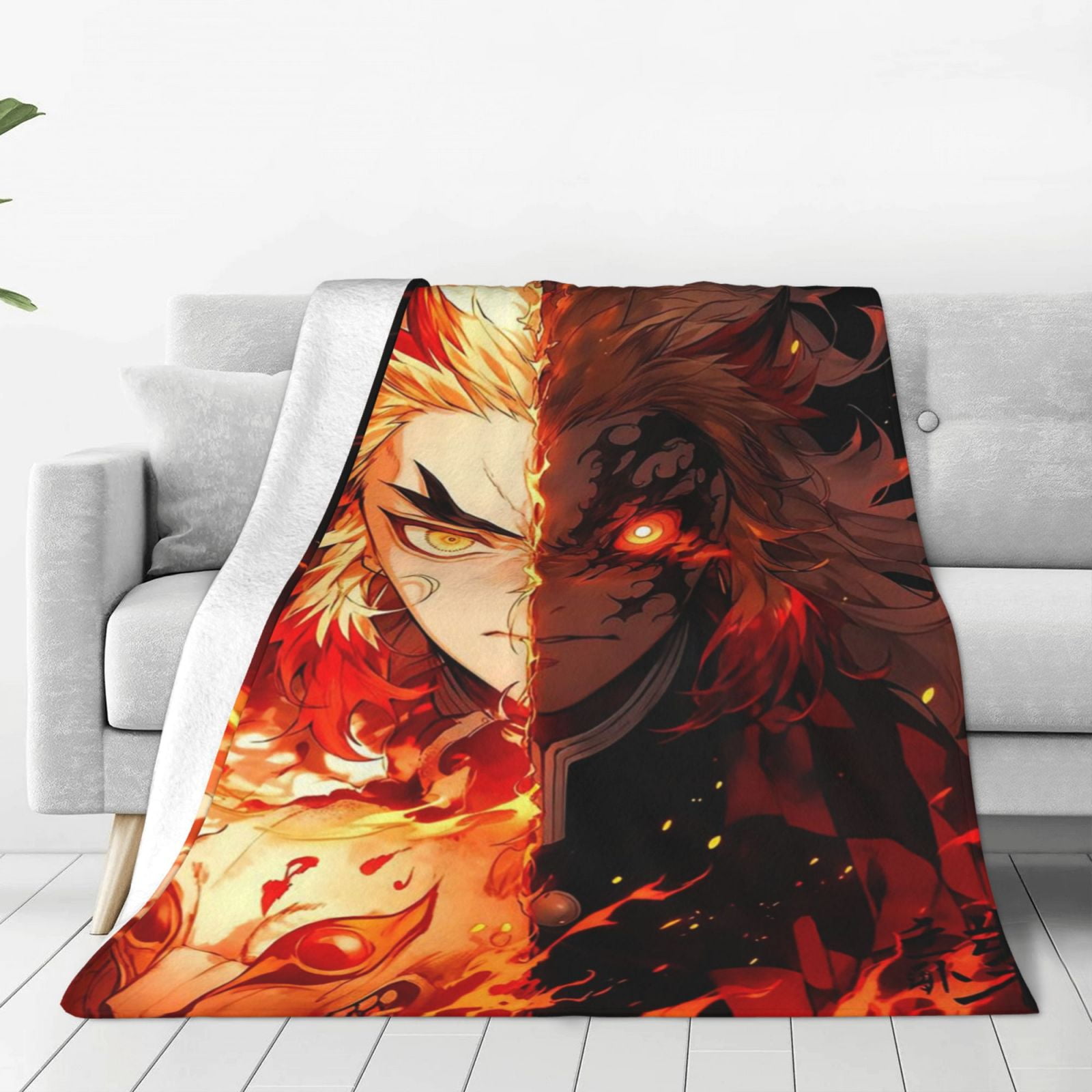Rengoku Kyoujurou Soft Cozy Fleece Throw Blanket Plush Lightweight Warm ...