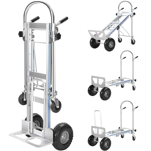 Rengue 3 in 1 Aluminum Hand Truck - Heavy Duty Convertible Hand Truck ...