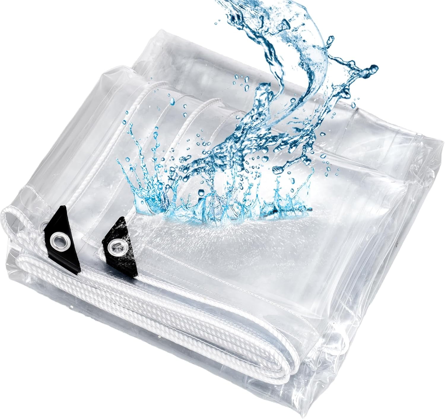 Rengue 8x16FT Clear Tarp, PVC Clear Tarps Heavy Duty Waterproof with ...