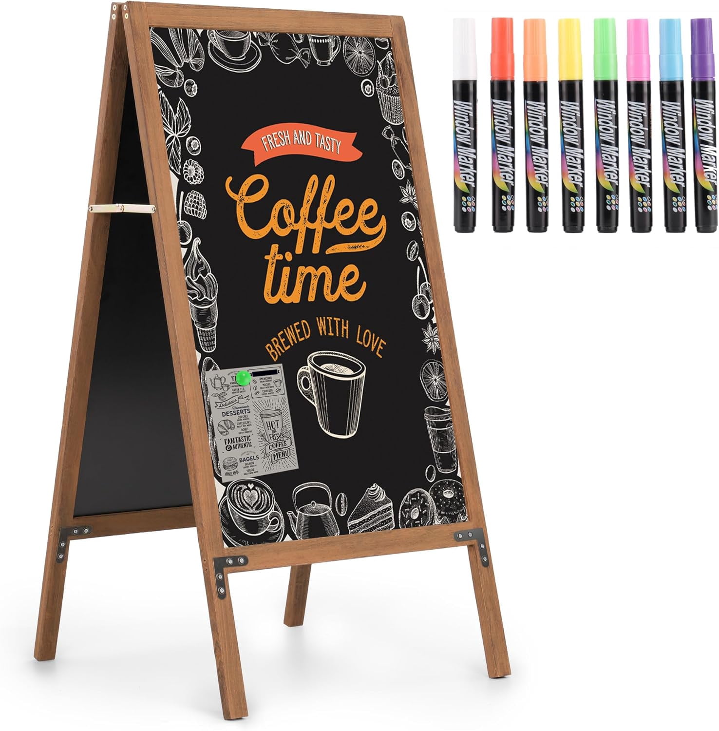 Rengue A Frame Chalkboard Sign Extra Large 20" x 40" with Chalk Marker ...