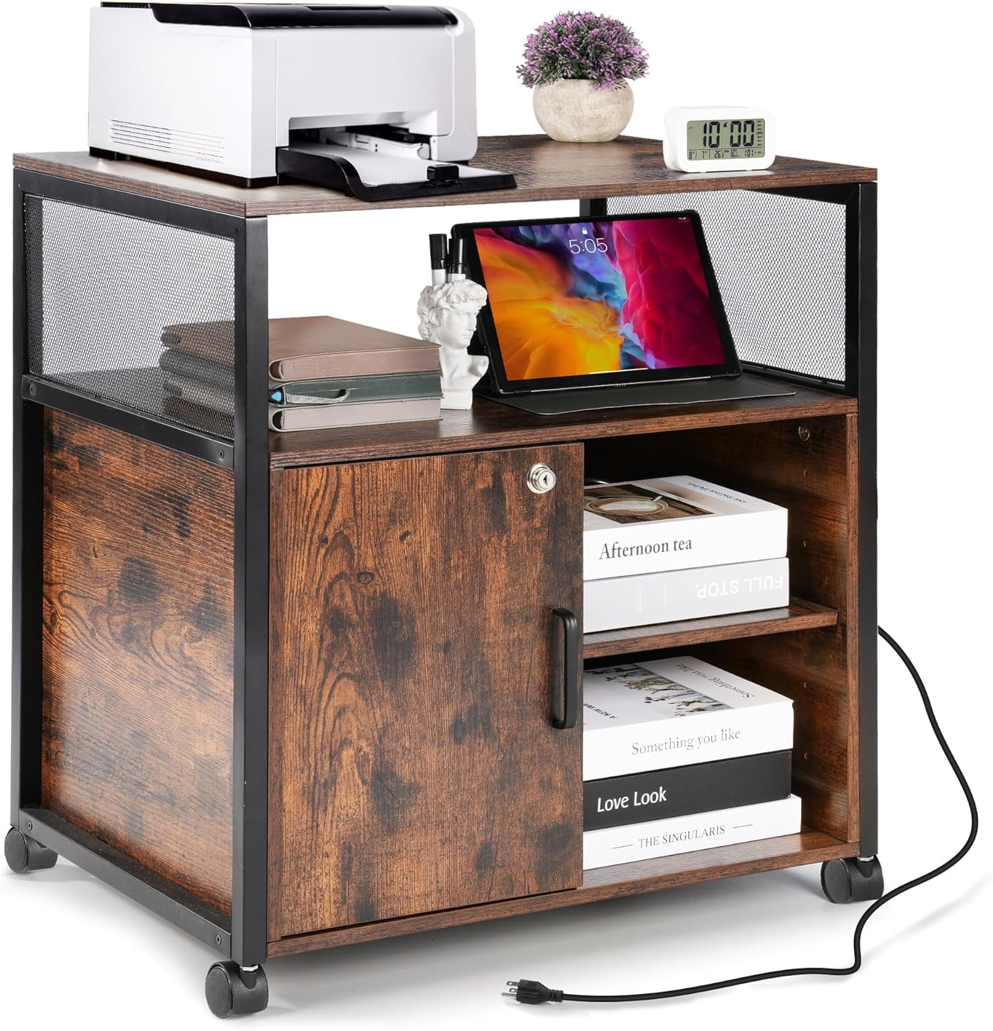 Rengue Lateral File Cabinet,Locking Office Filing Cabinets with Socket ...