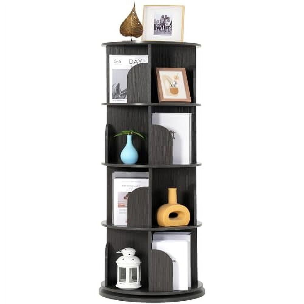 Rengue Rotating Bookshelf Tower, 4 Tiers 360 Spinning Bookshelf ...