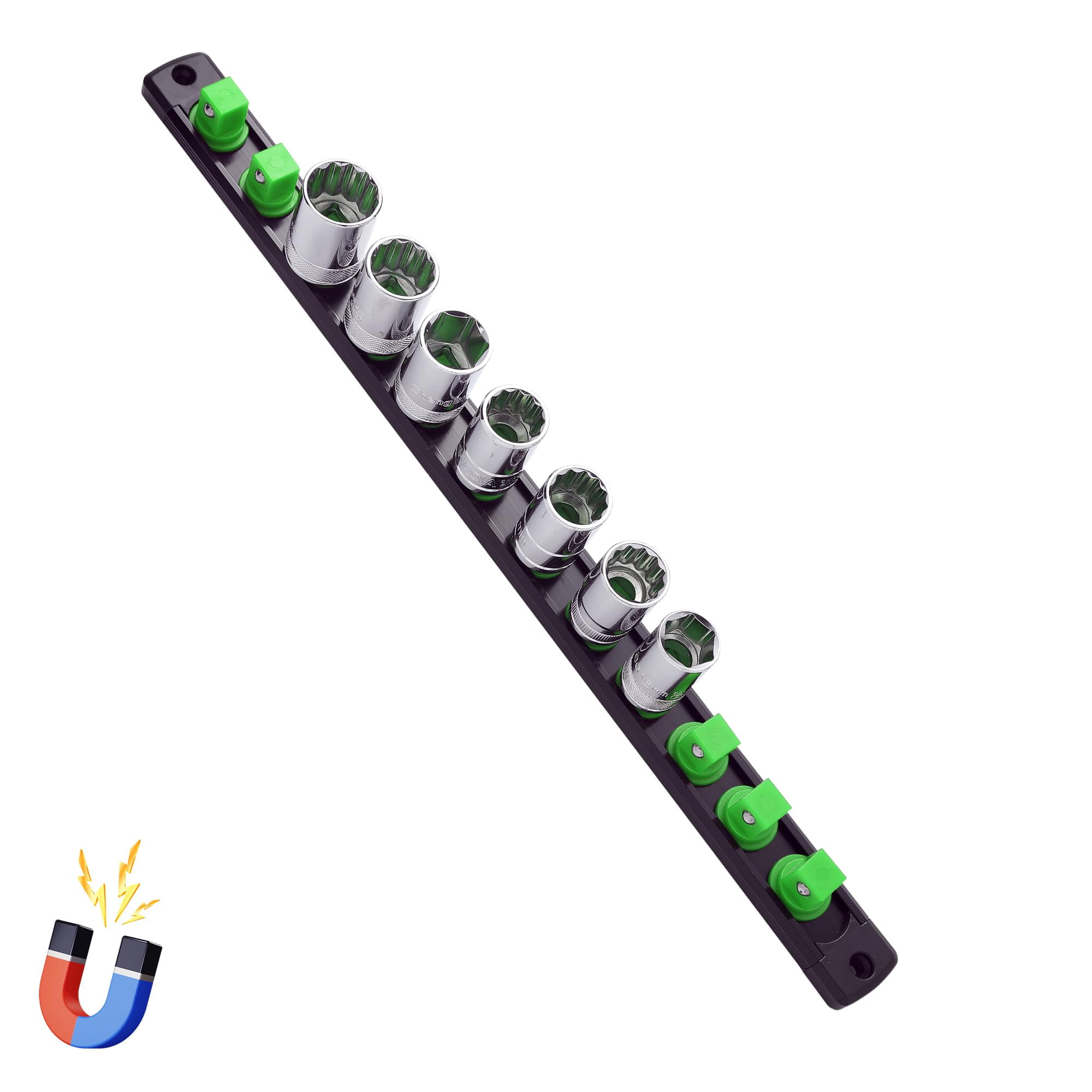 Reniteco 1/2-Inch Drive Magnetic Socket Organizer, Heavy Duty Aluminum ...