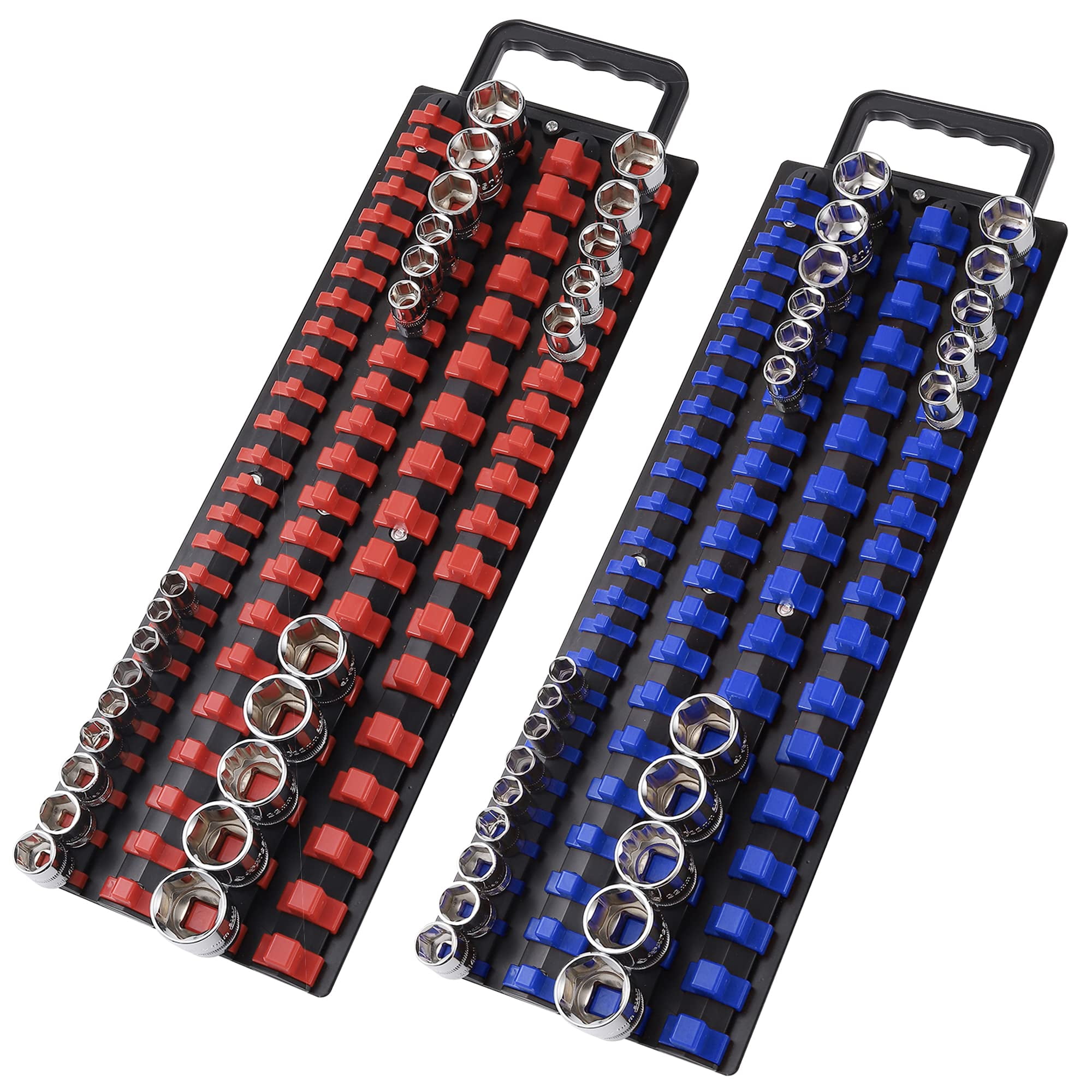 Reniteco 160-Piece Portable Socket Organizer Steel Tray with Handle ...