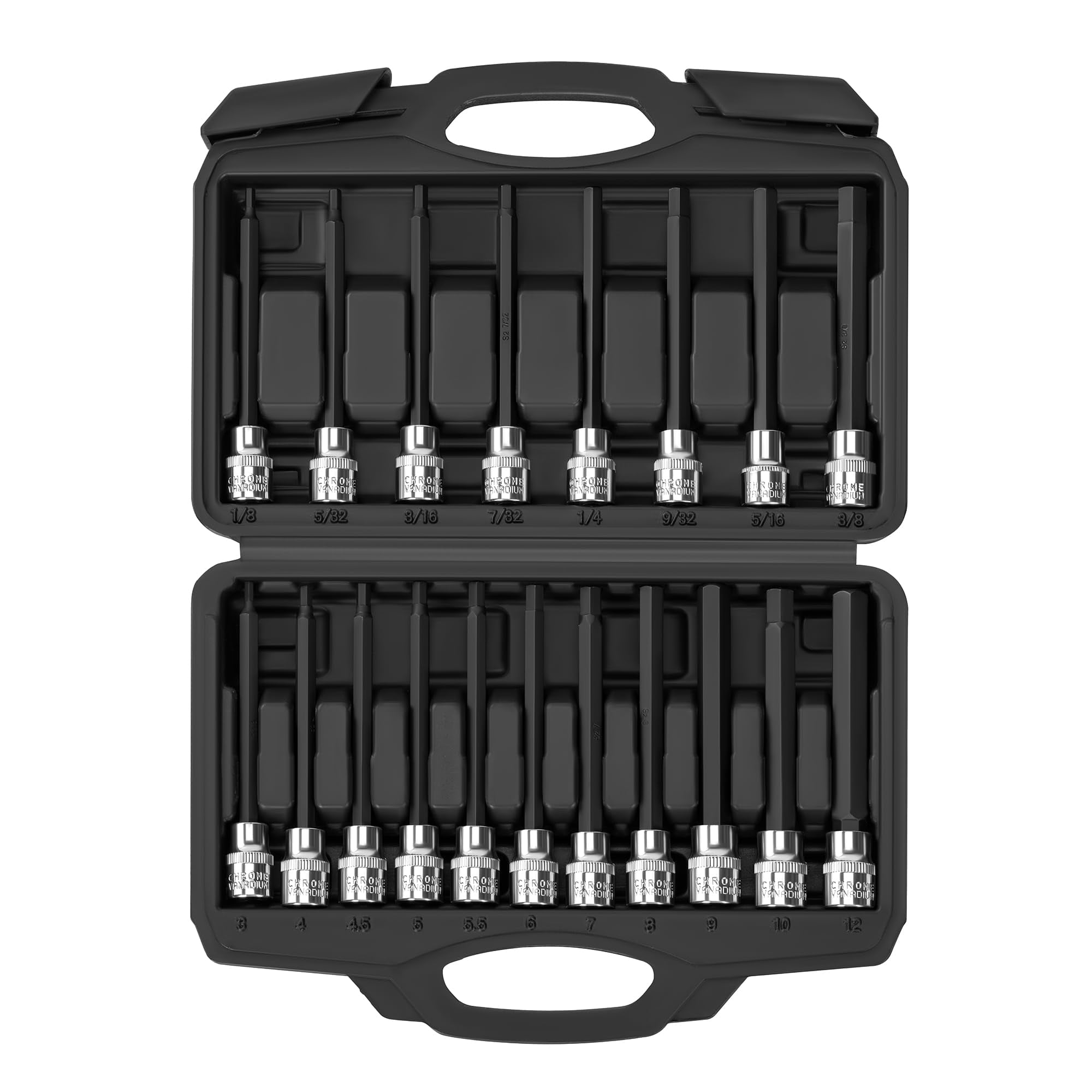 Reniteco 19-Piece 3/8 Inch Drive Extra Long Allen Hex Bit Socket Set ...