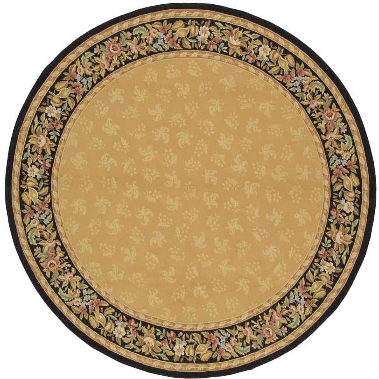 Rennes Flat Woven Round Area Rug - Gold & Black - 8 x 8 ft. - Walmart.com