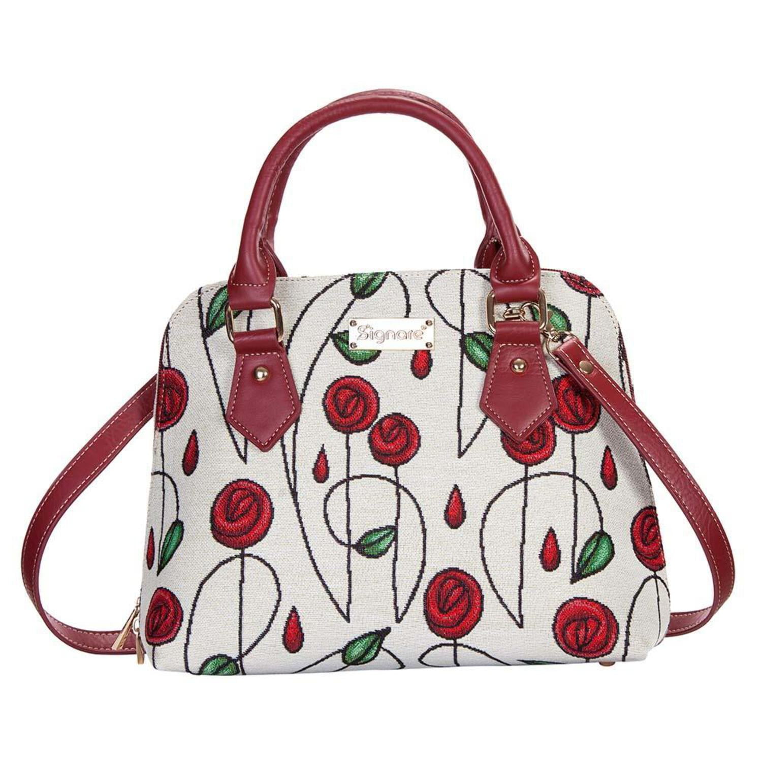 Rennie Mackintosh Simple Rose Convertible Top Handle Purse Bag ...