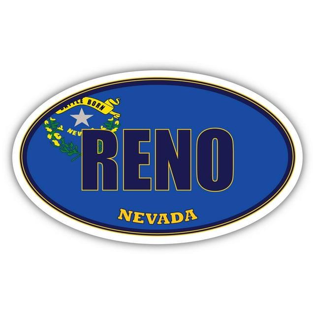 Reno City Nevada State Flag | NV Flag Washoe County Oval State Colors ...