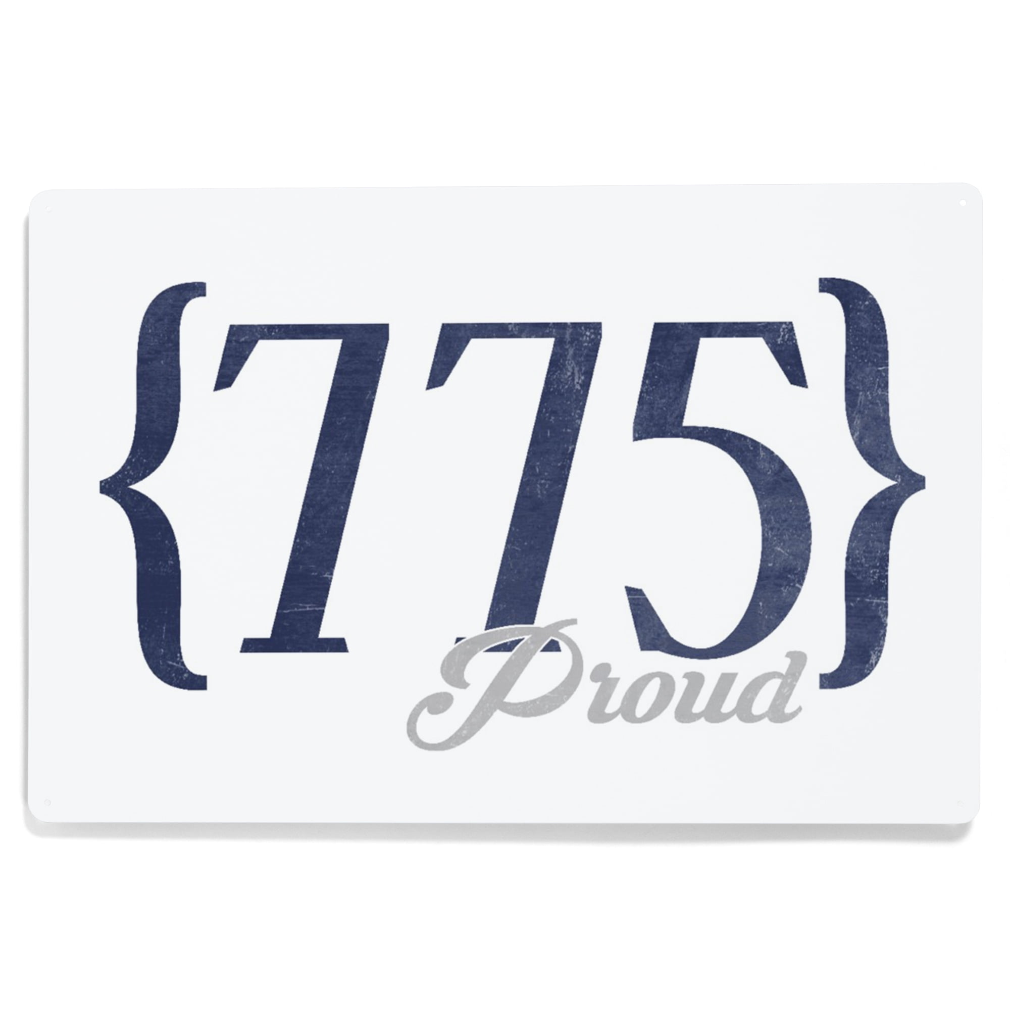 Reno, Nevada, 775 Area Code (Blue) (12x18 Aluminum Art, Indoor Outdoor ...