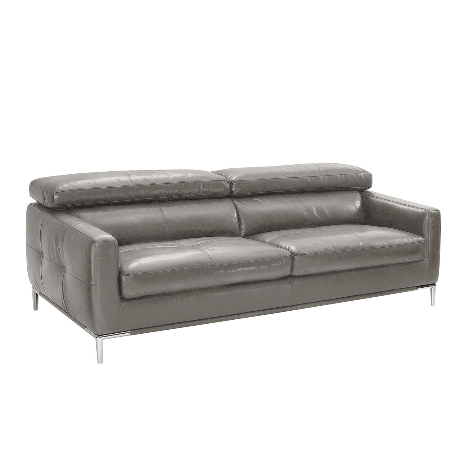 Reno Rya 79 Inch Sofa, Genuine Leather, Adjustable Headrest, Gray ...