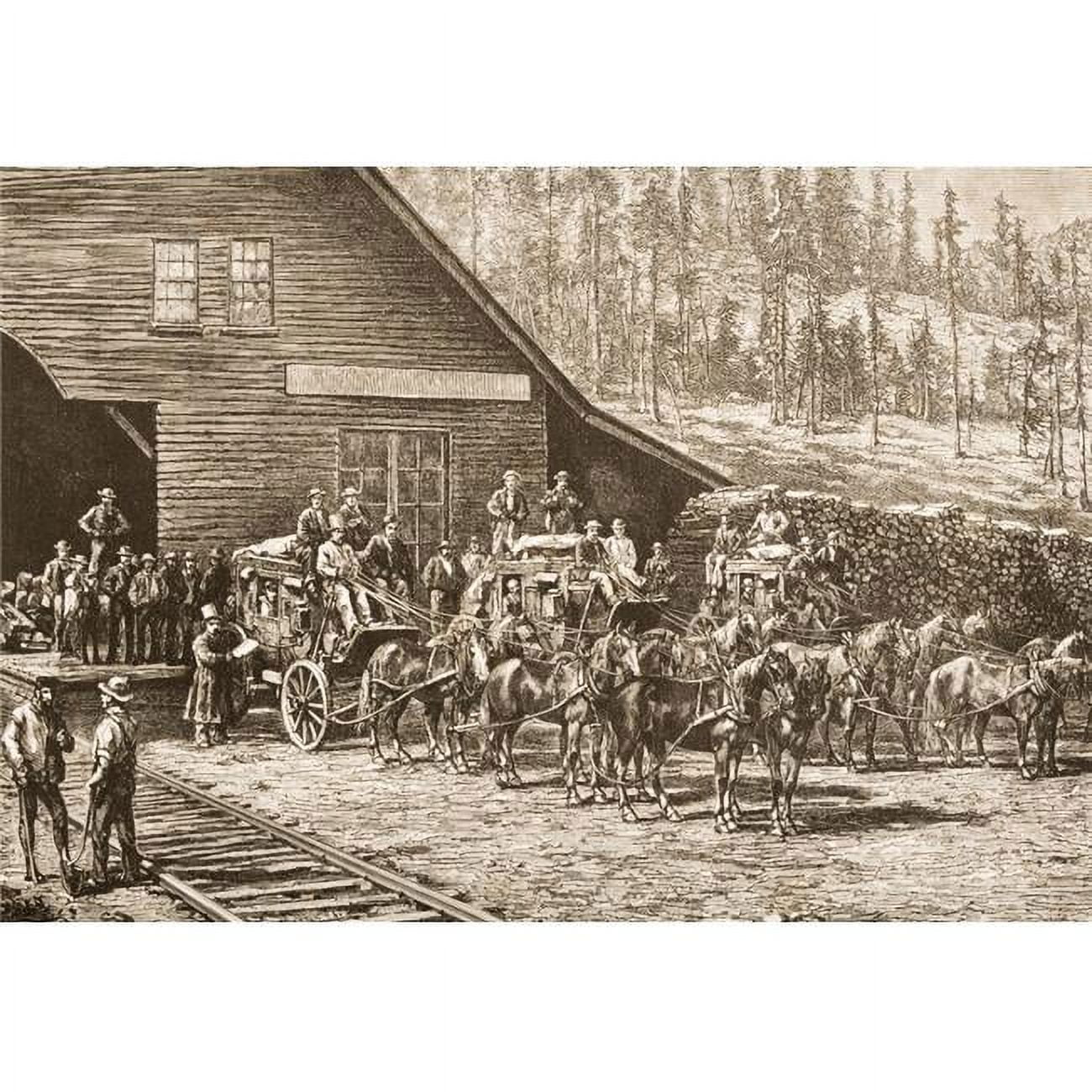 Reno Station Nevada On The Central Pacific Railway In 1870S From ...