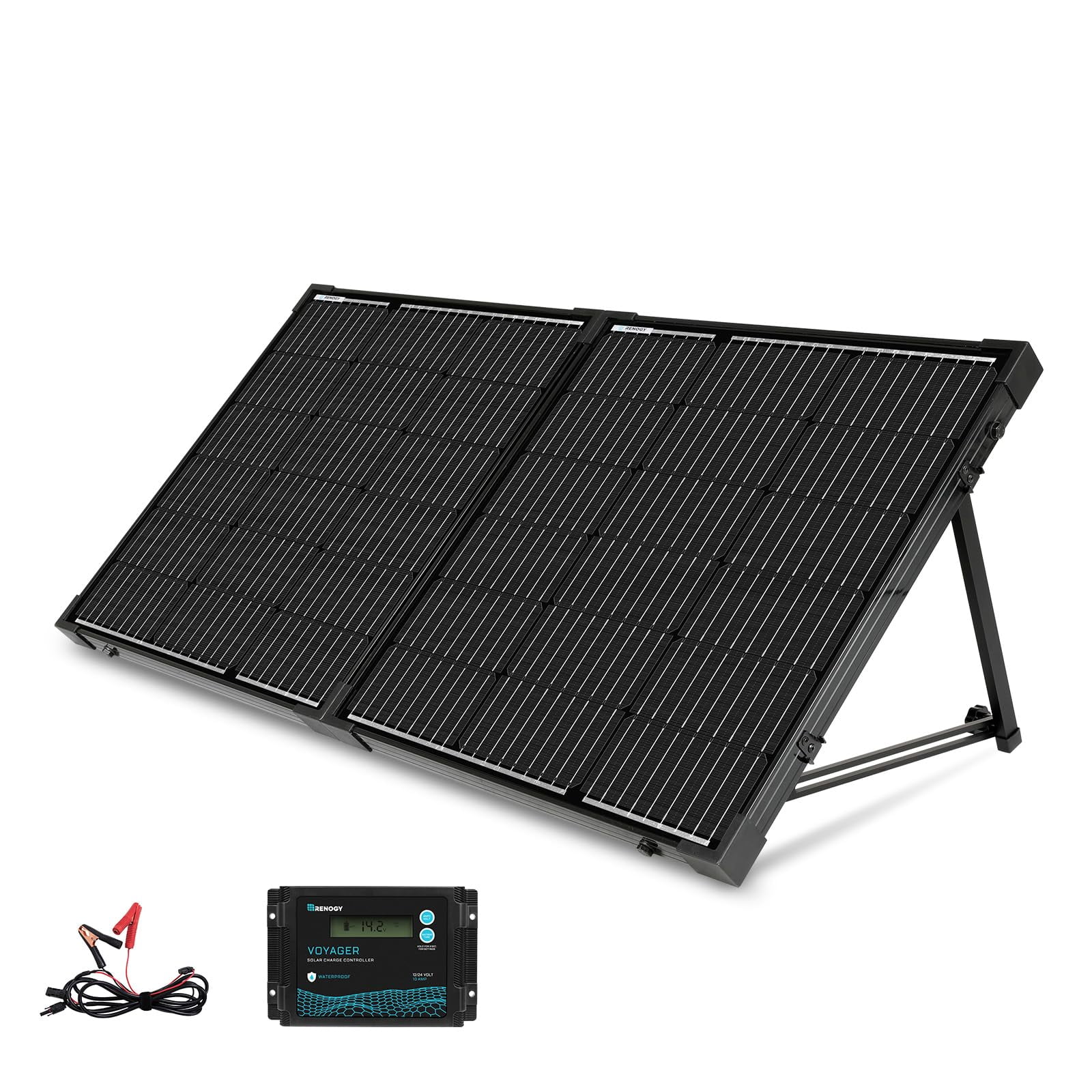 Renogy 100 Watt 12 Volt Portable Solar Panel with Waterproof 20A ...