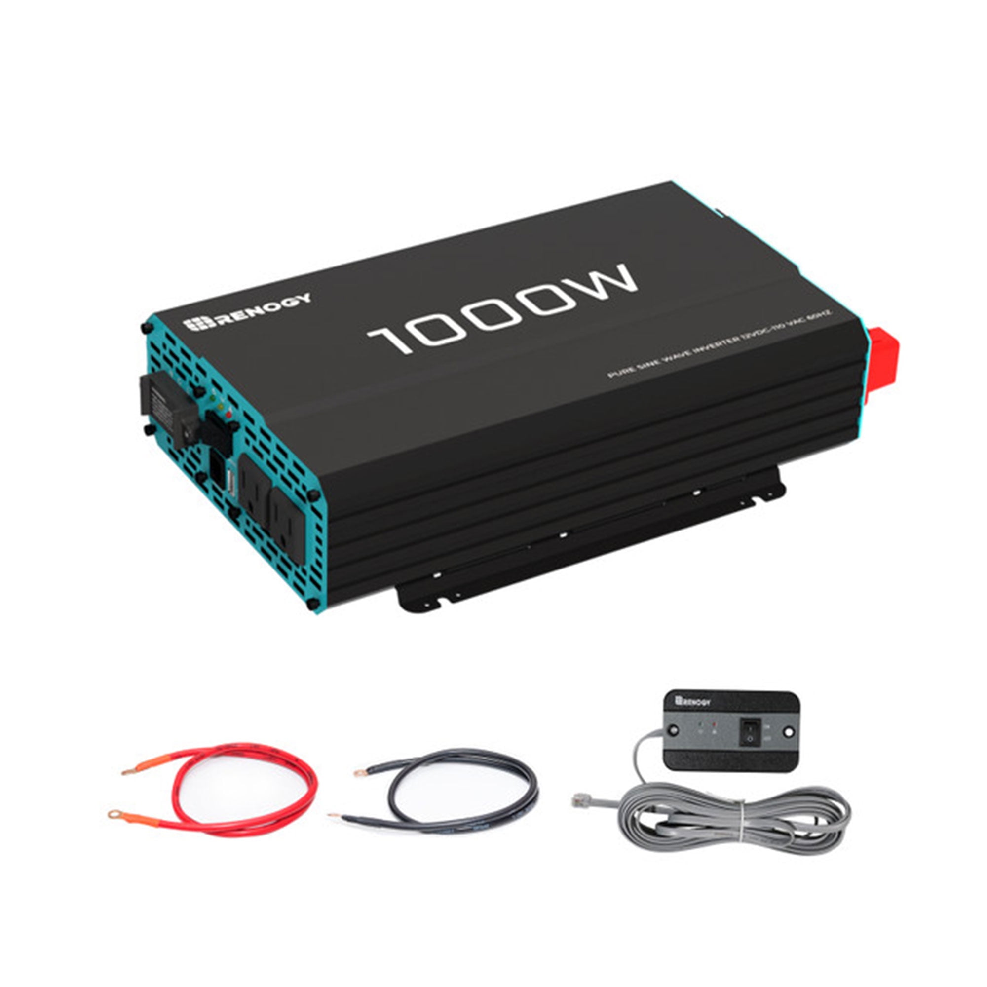 Renogy 1000W 12V Pure Sine Wave Battery Inverter w/ Cables & Remote ...