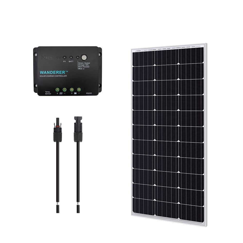 Renogy 100W 12V Monocrystalline Solar Panel Bundle Kit with 100W Solar ...