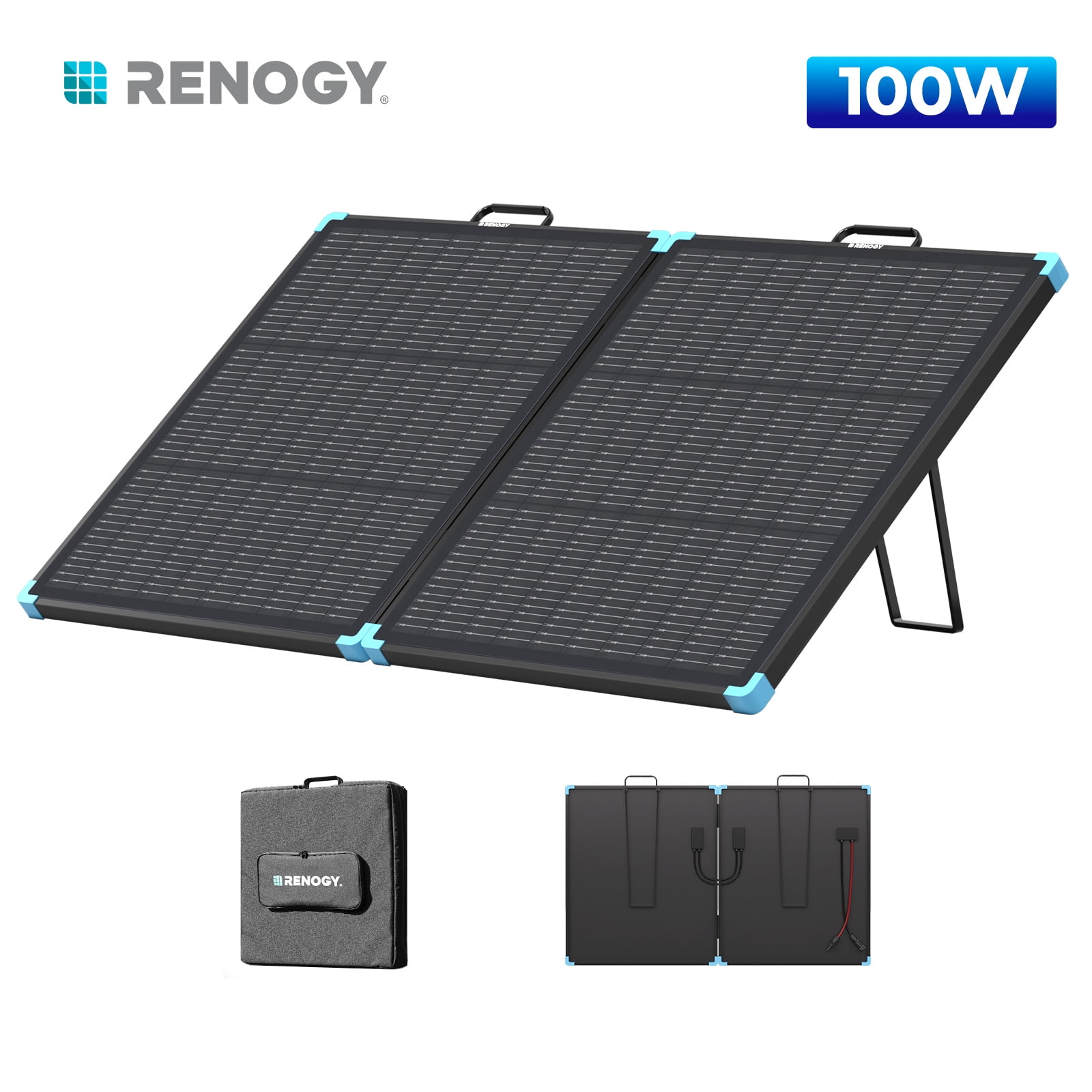 Renogy Solar Panel 100 Watt, 16BB N-Type Portable Solar Panel, 25% High ...