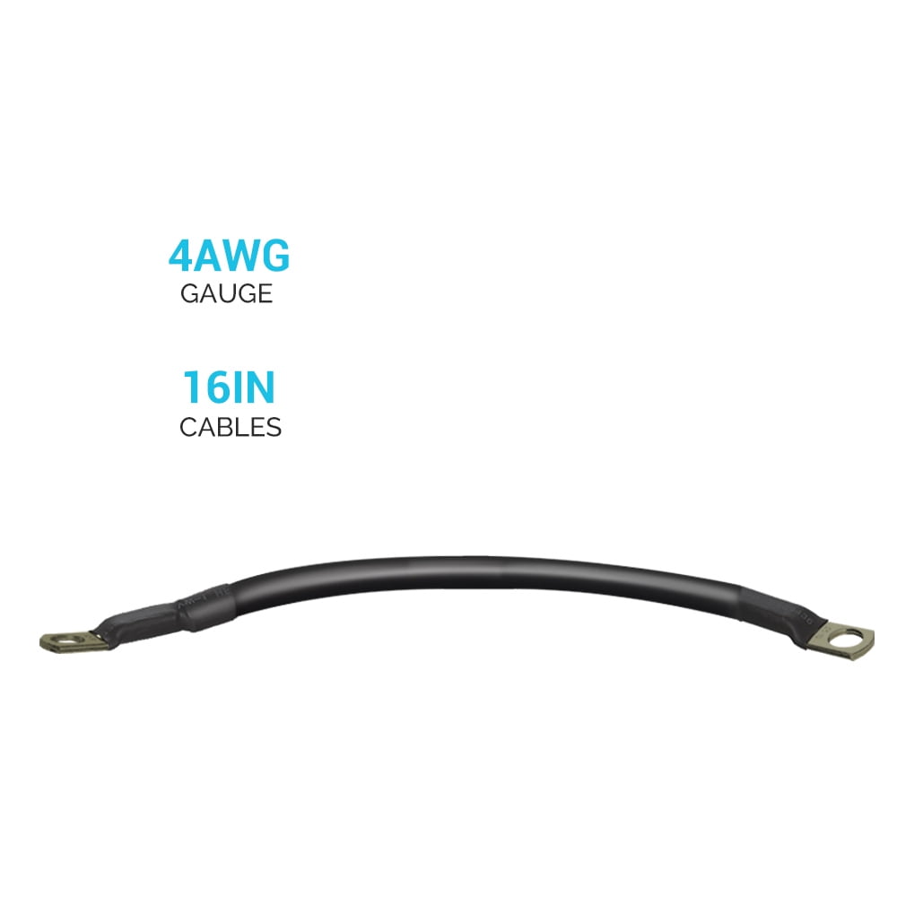 Renogy 16in 4AWG Battery Interconnect Cables for 5/16 Tin-Plated Copper ...