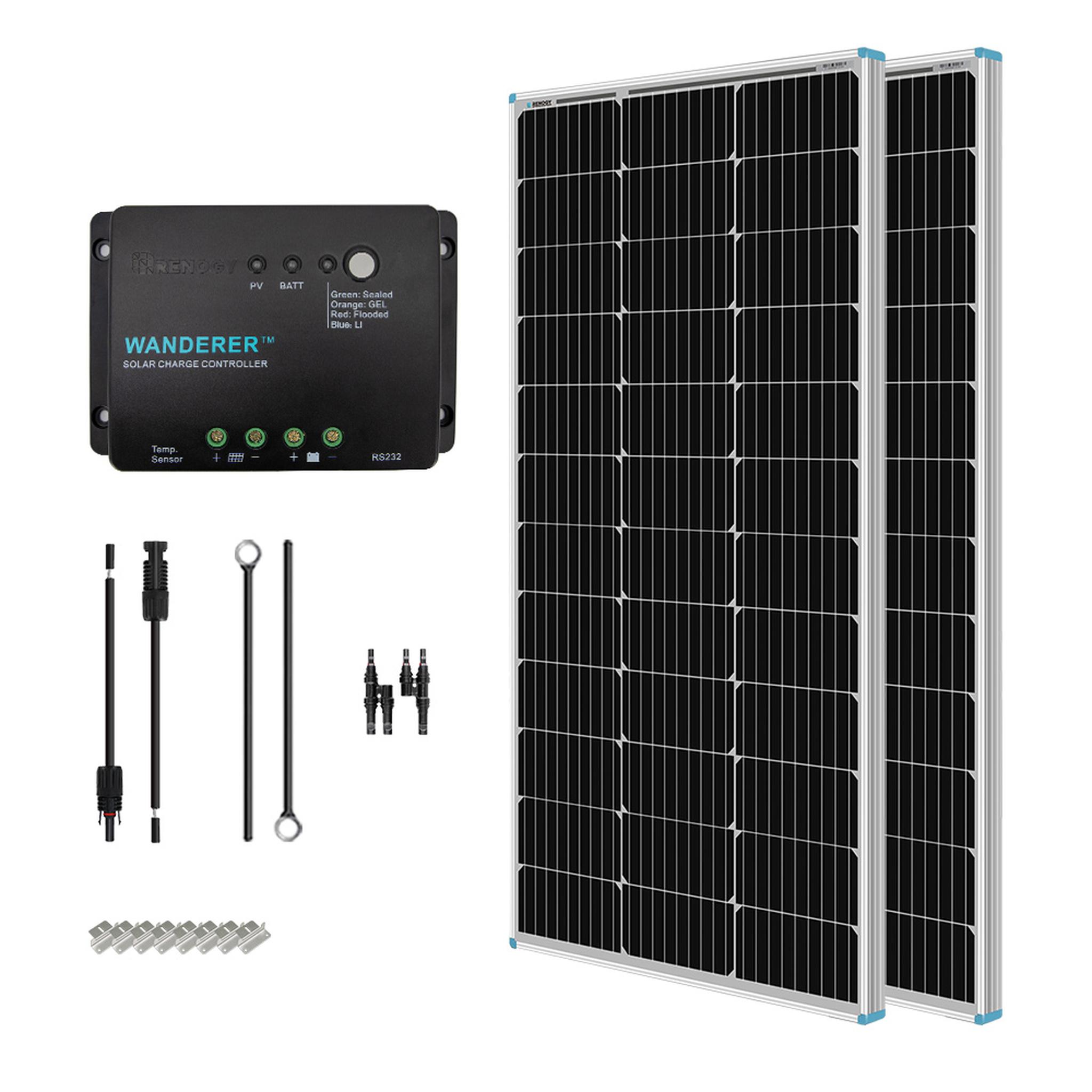 Renogy 400W 12V Solar Panel Monocrystalline off Grid Starter Kit with ...
