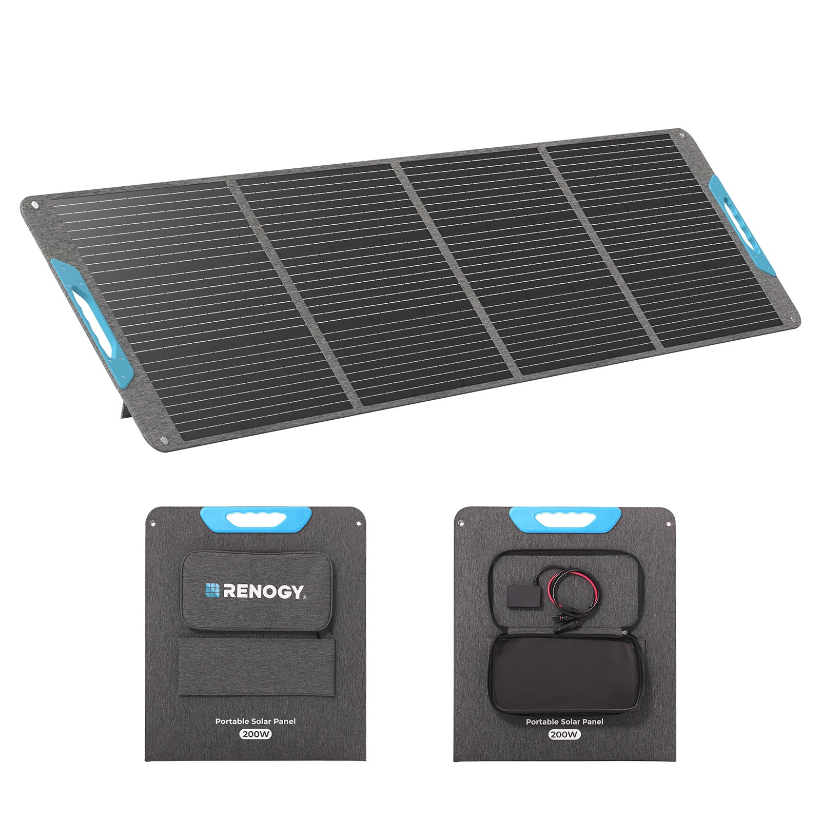 Renogy 200W Portable Solar Panel with Adjustable Kickstands, IP65 ...
