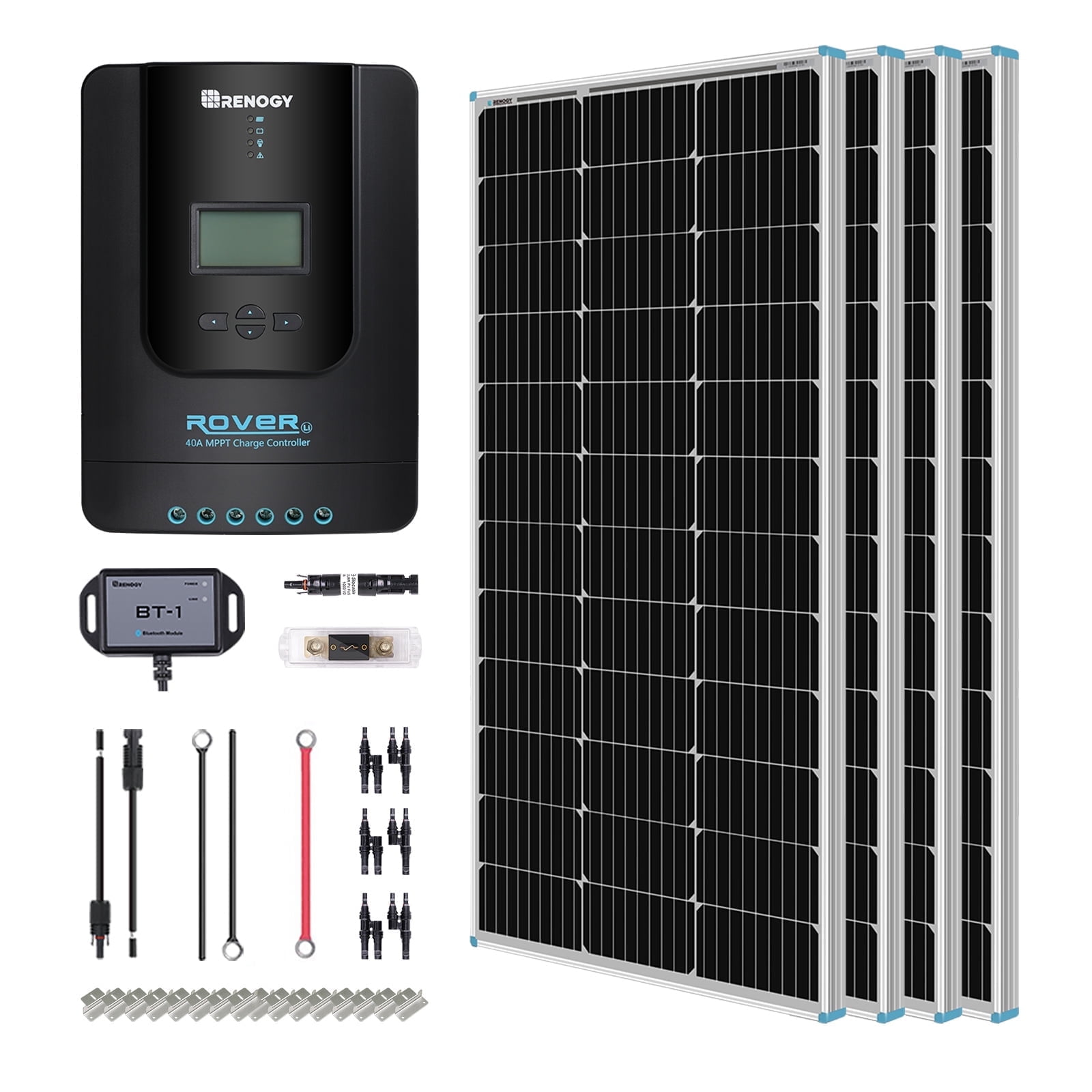 Renogy 400W 12V Off-Grid Solar Premium System Kit: Monocrystalline ...