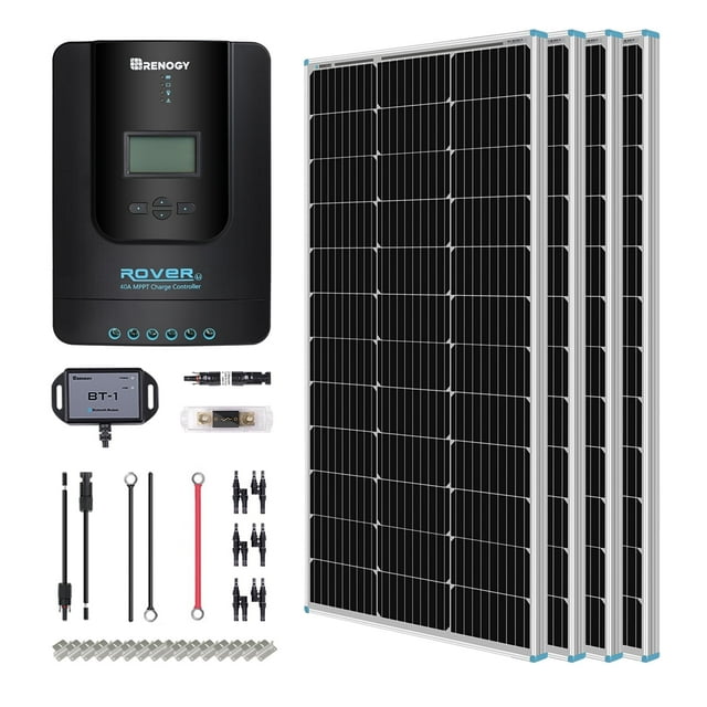 Renogy 400W 12V Off-Grid Solar Premium System Kit: Monocrystalline ...