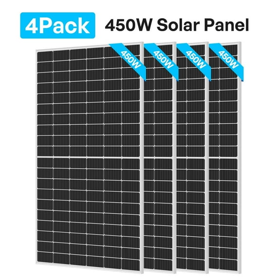 Renogy Bifacial 4pcs 450 Watt Solar Panels 12/24 Volt Monocrystalline ...