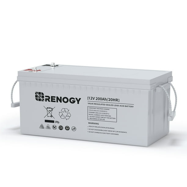 Renogy Deep Cycle AGM Battery 12 Volt 200Ah for RV, Solar, Marine, and ...