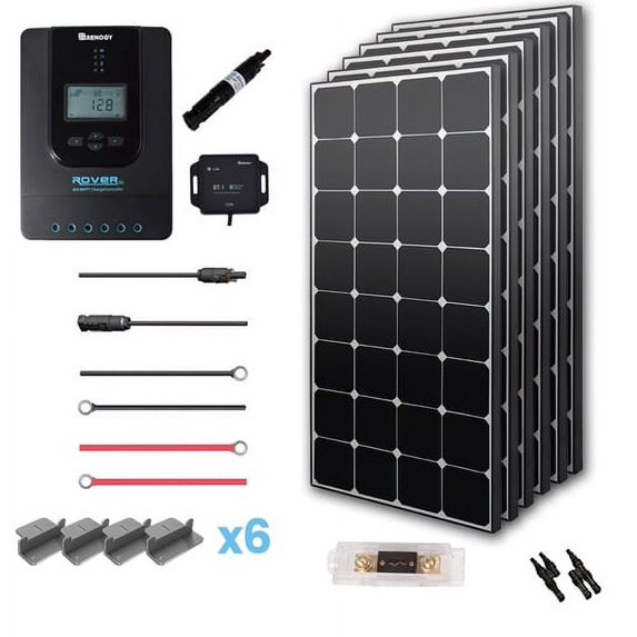 Renogy New 600 Watt 24 Volt Solar Premium Kit with Eclipse Solar Panel ...
