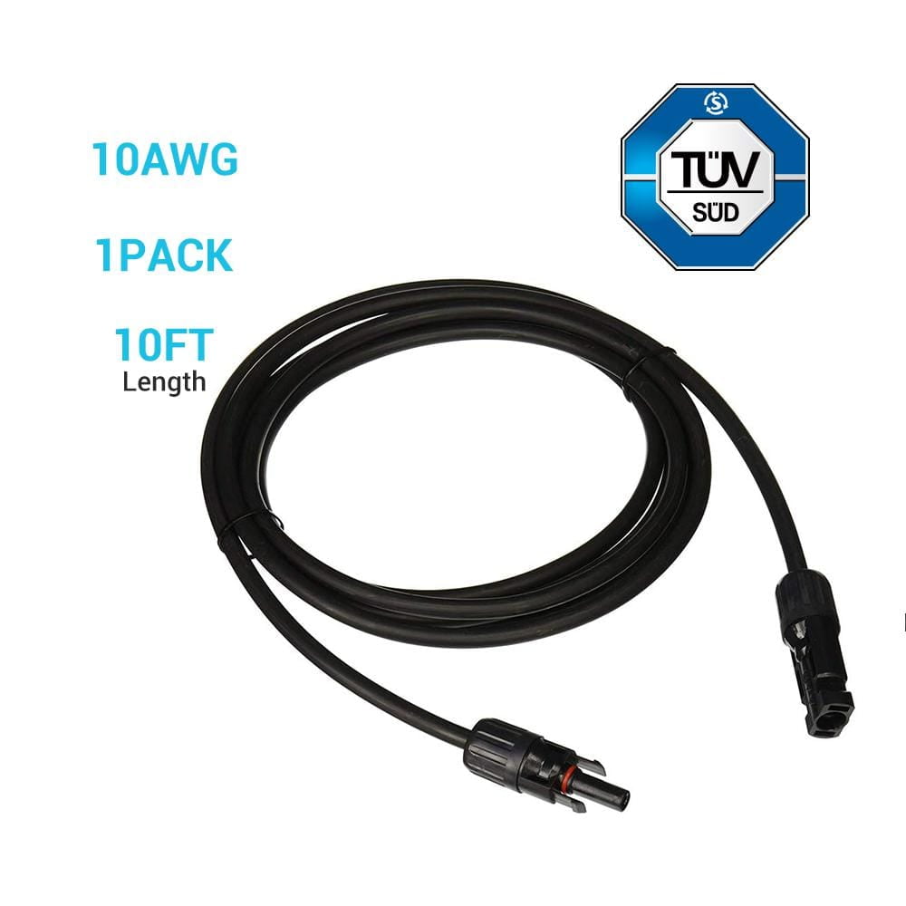 Renogy RNG-EXTCB-10FT-10 10AWG Solar Panel Extension Cable Male Female ...