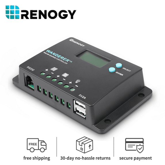 Renogy Wanderer 10A PWM Solar Charge Controller Common Negative ...