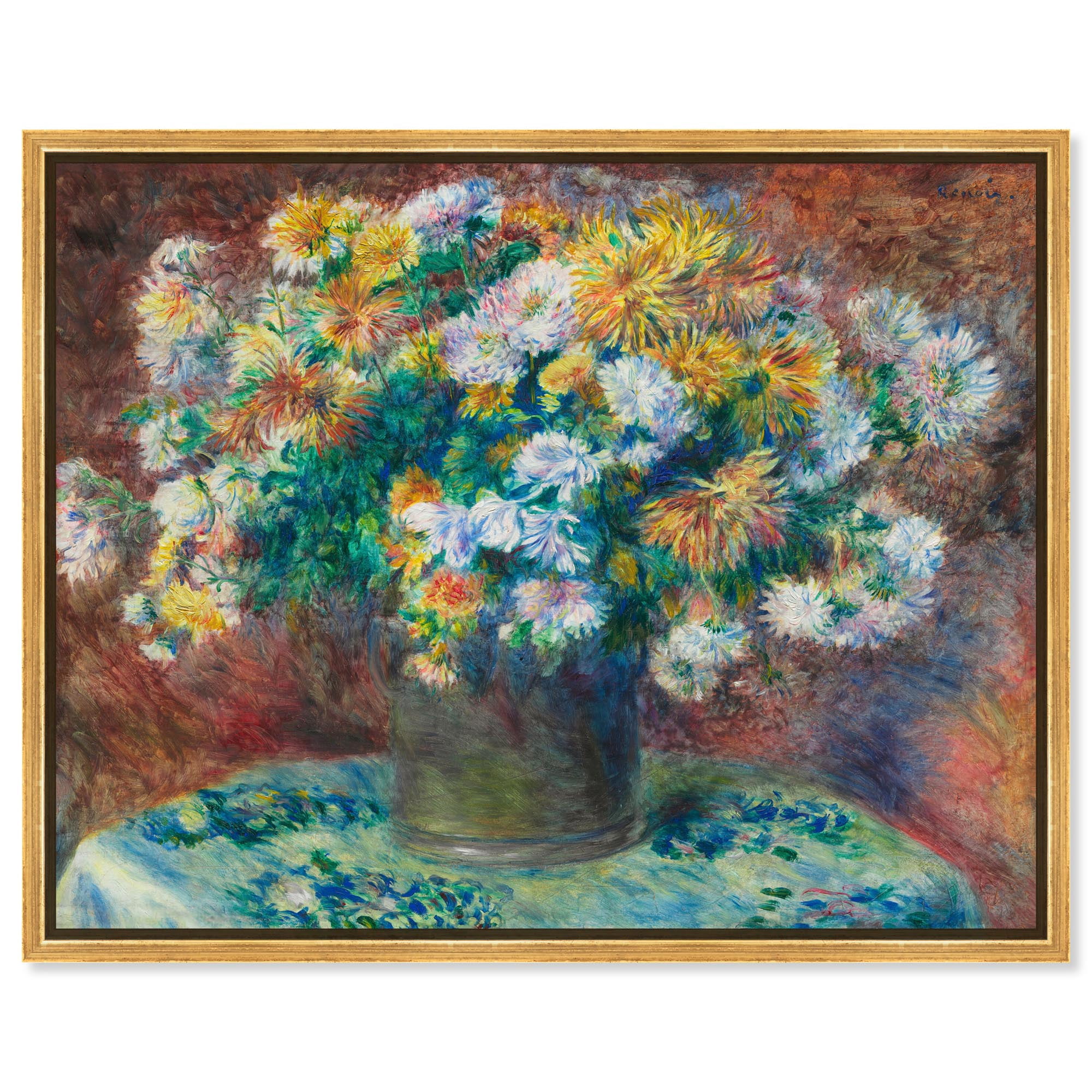 Renoir Chrysanthemum Canvas Famous Artist Prints by Art Remedy, Gold ...